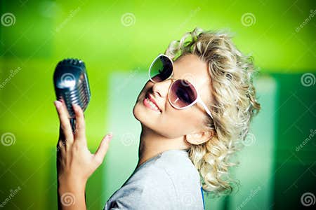 Retro singer stock photo. Image of popular, holding, concert - 11622782