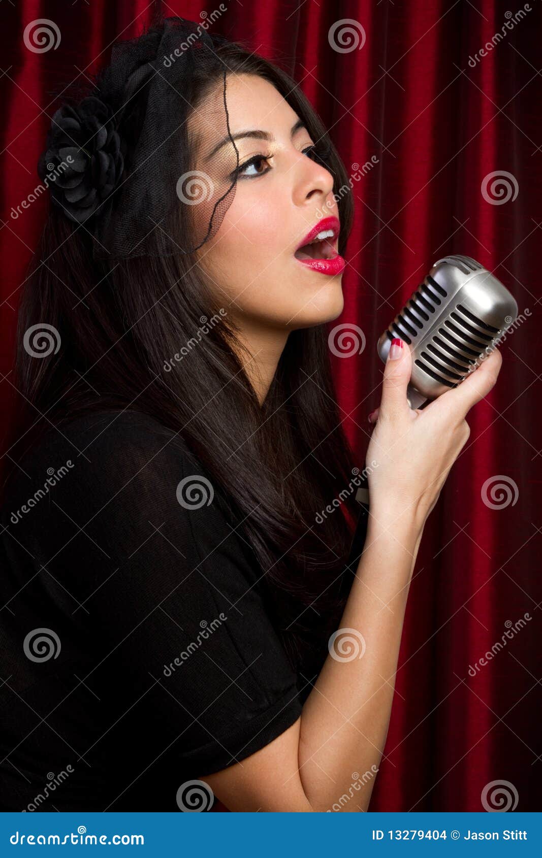 Retro Singer stock photo. Image of girl, ethnicity, fashion - 13279404