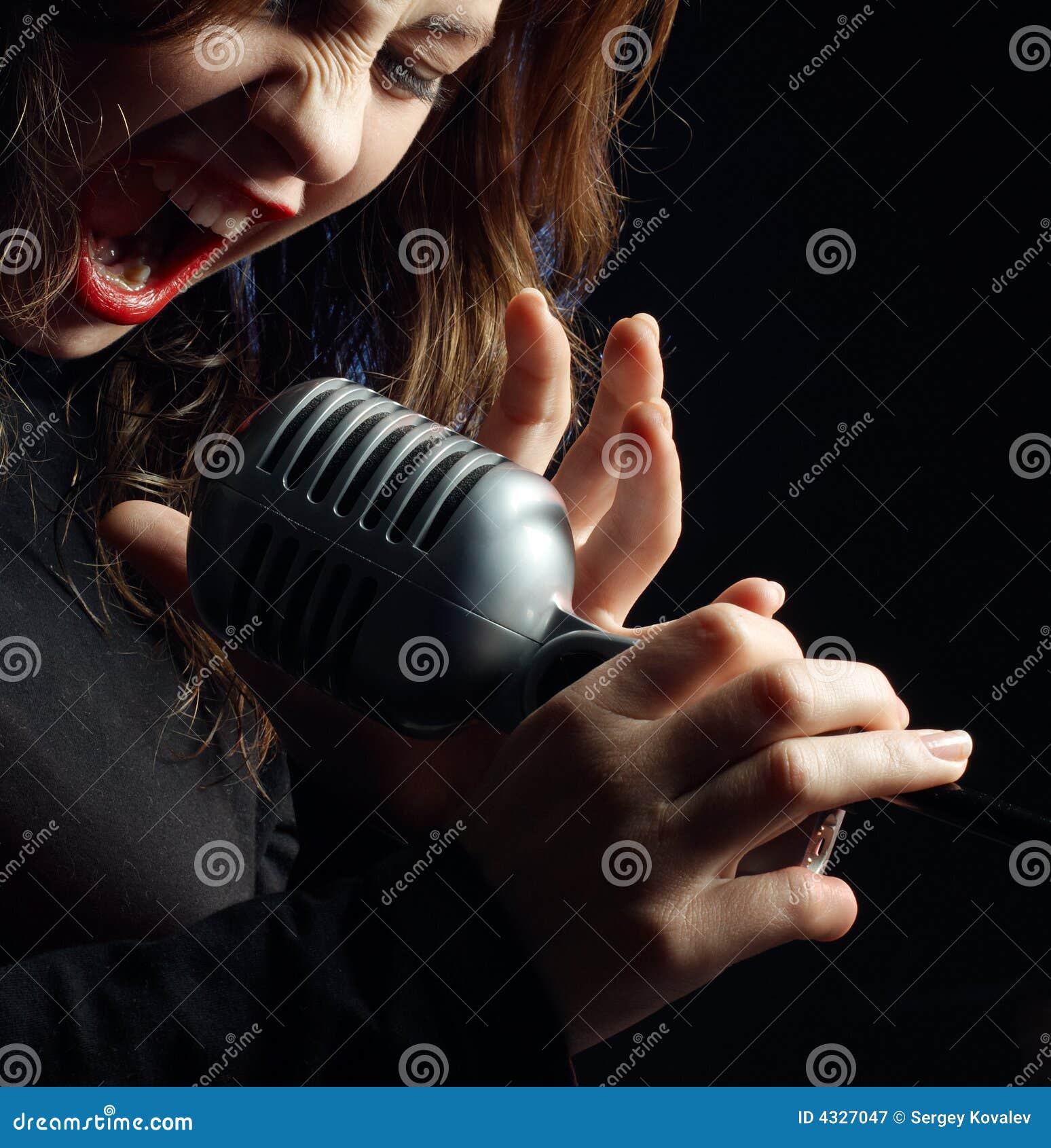 Retro Singer stock image. Image of young, female, holding - 4327047