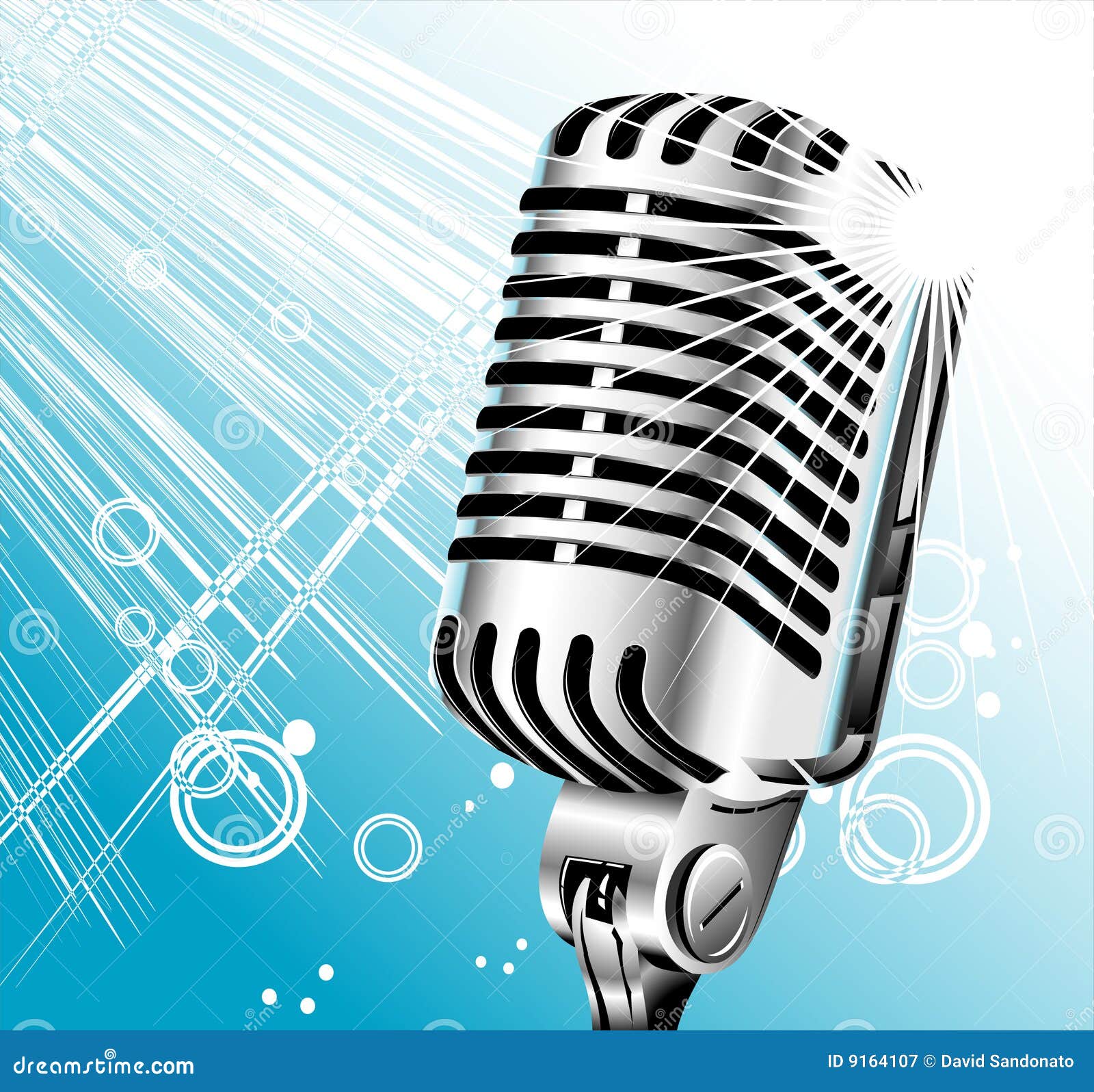 Retro singer microphone stock vector. Illustration of instrument - 9164107