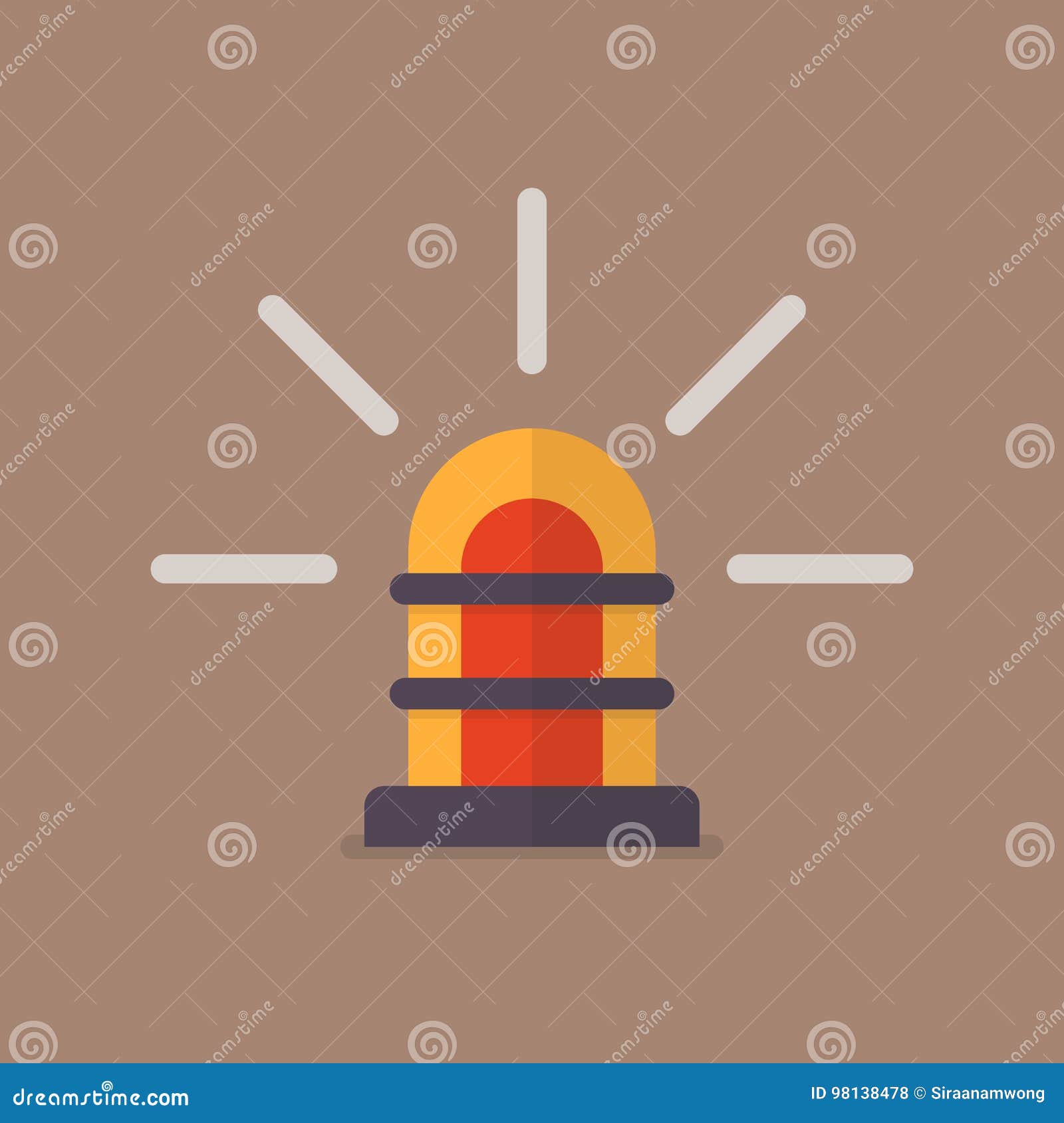 Retro siren in flat style stock vector. Illustration of retro - 98138478