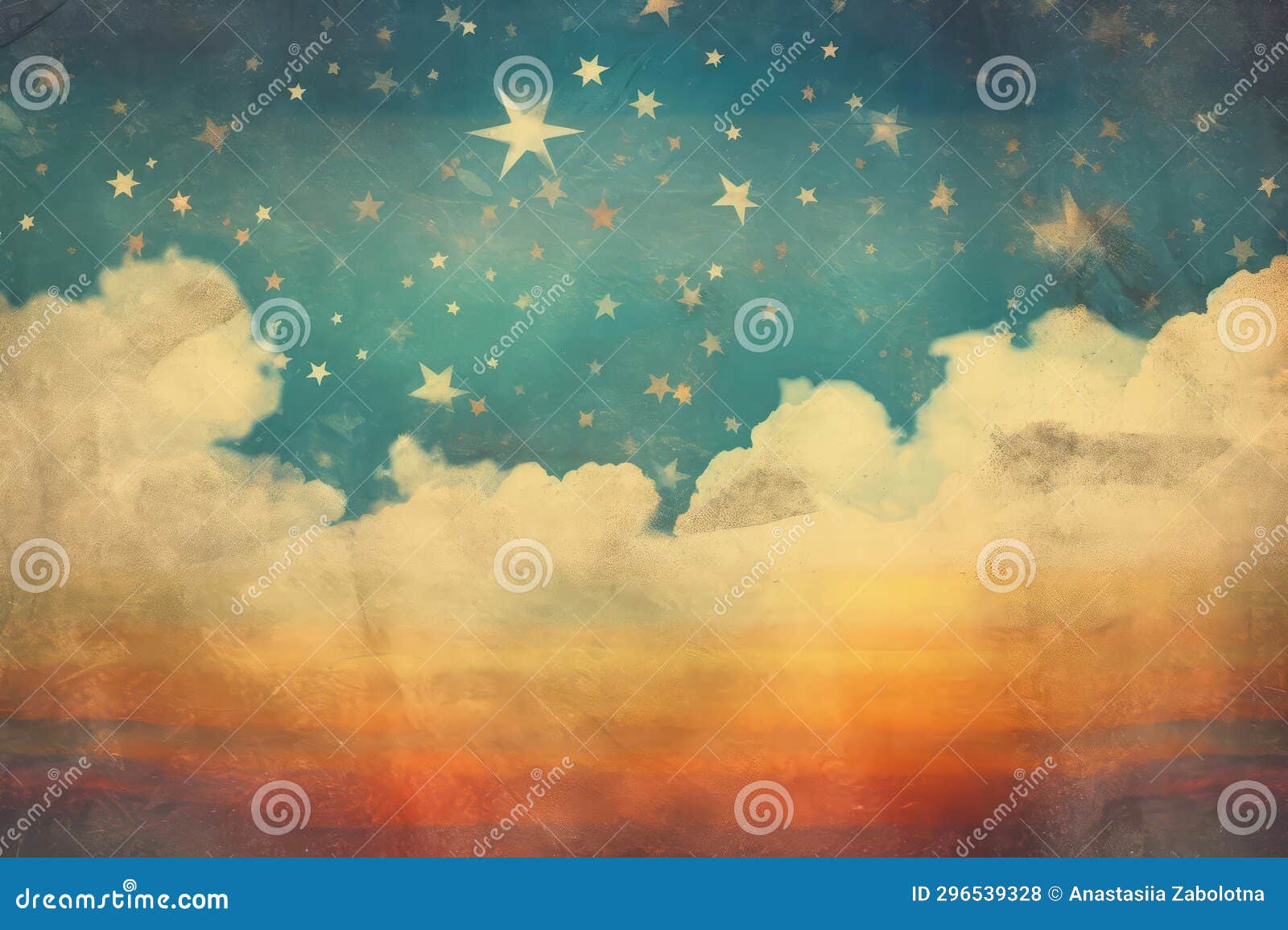 Retro Sky Pattern On Old Paper Texture Generative Ai Stock Illustration Illustration Of