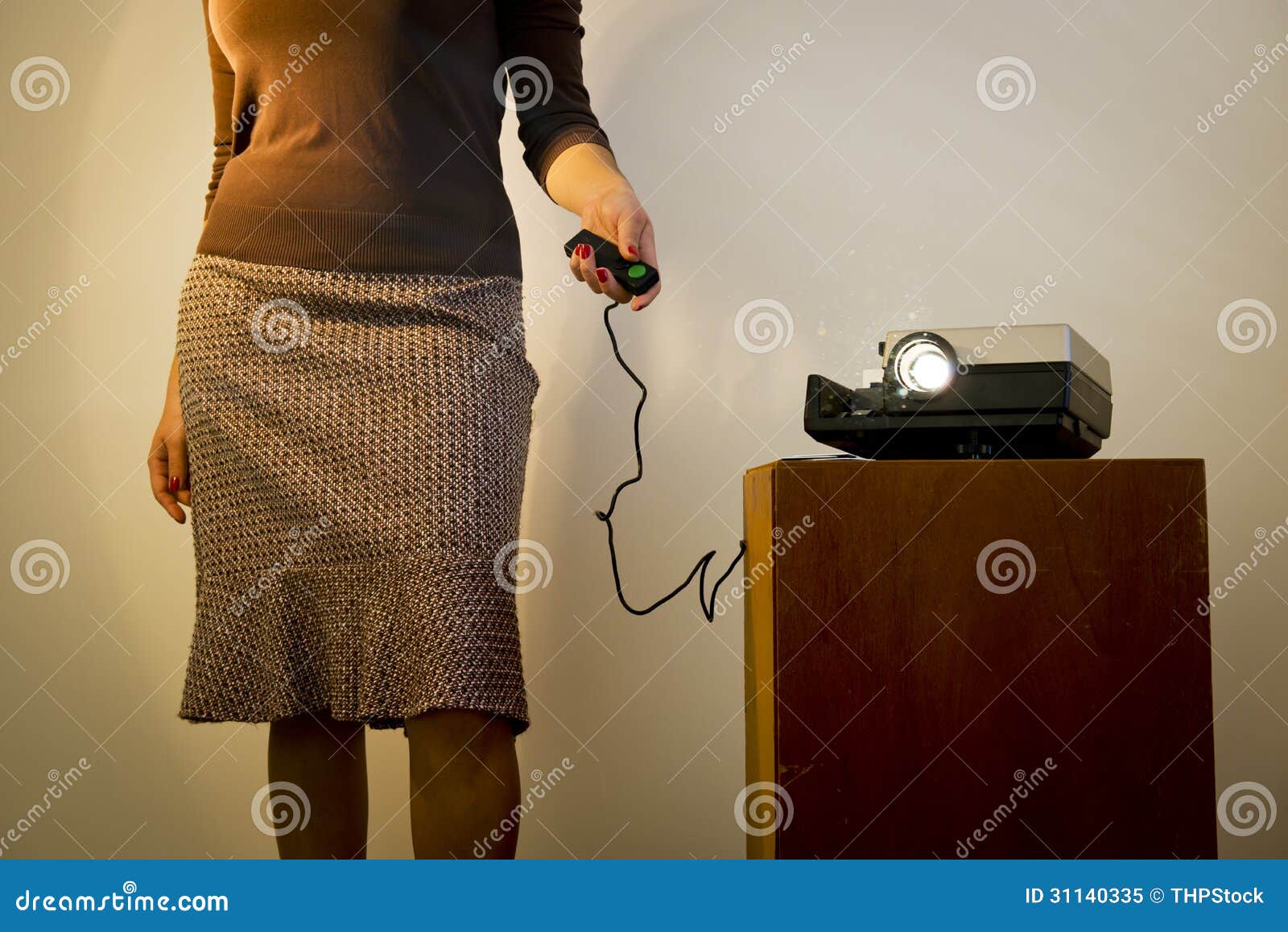 Retro Slide Projector Woman Stock Image - Image of modern, look: 31140335