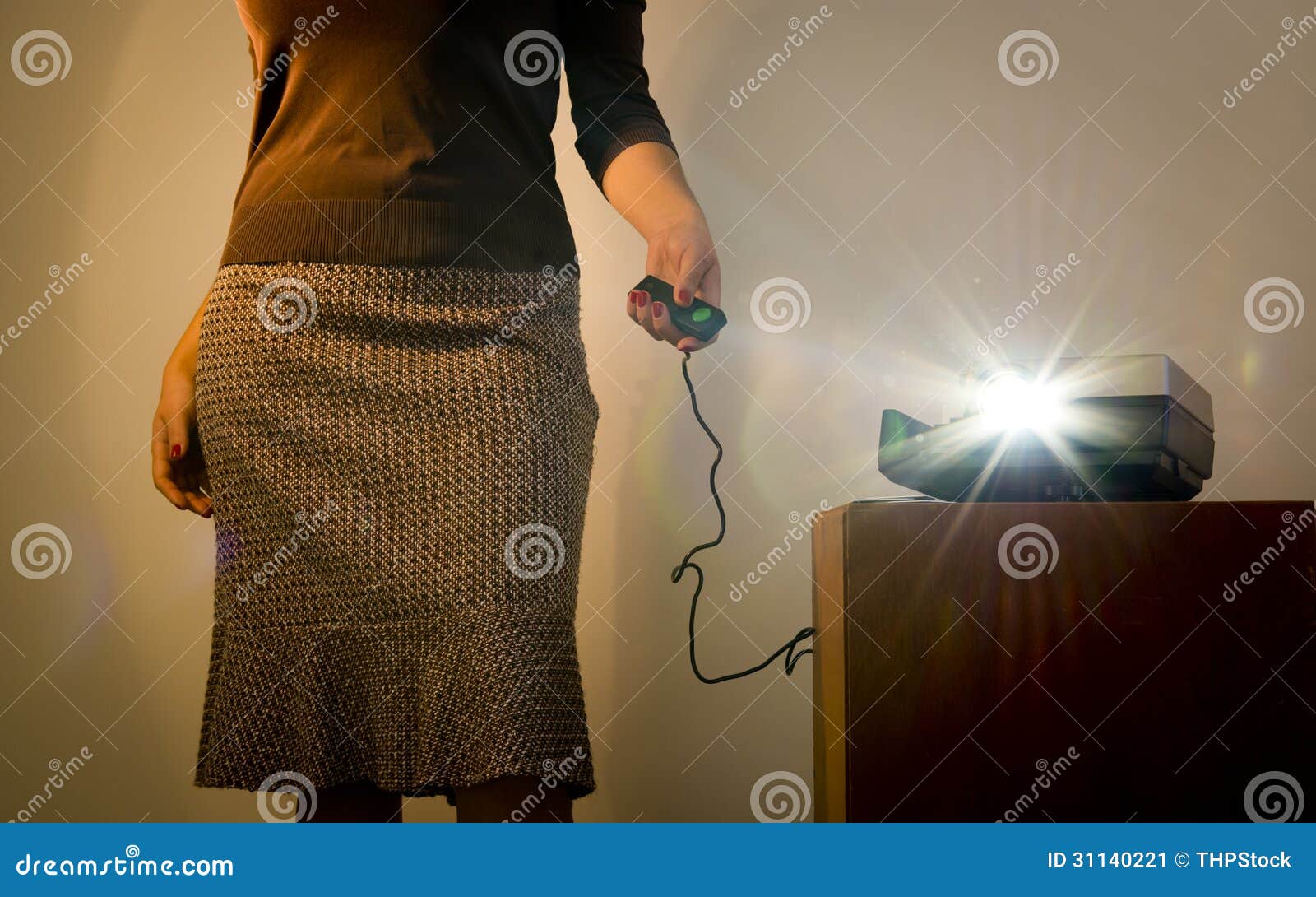 Retro Slide Projector Woman Stock Image - Image of mechanism, business ...