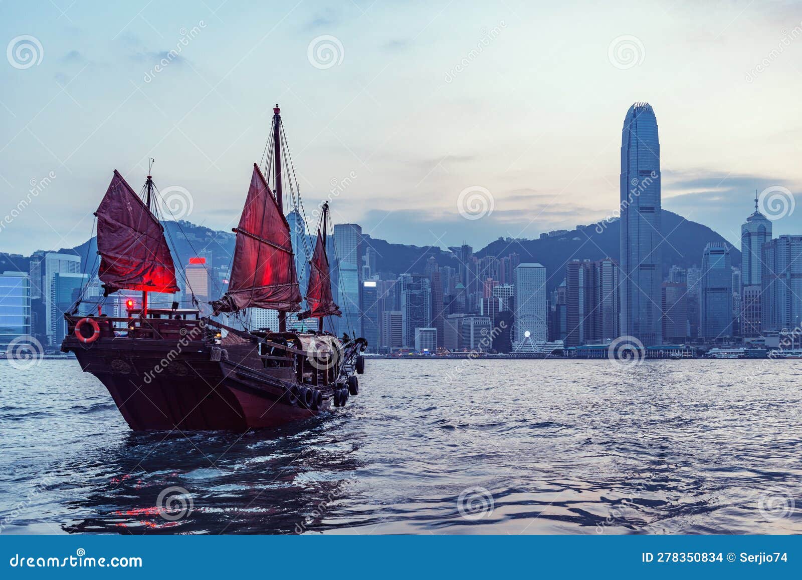 Retro Small Ship in Hong Kong Harbour Editorial Stock Image - Image of ...