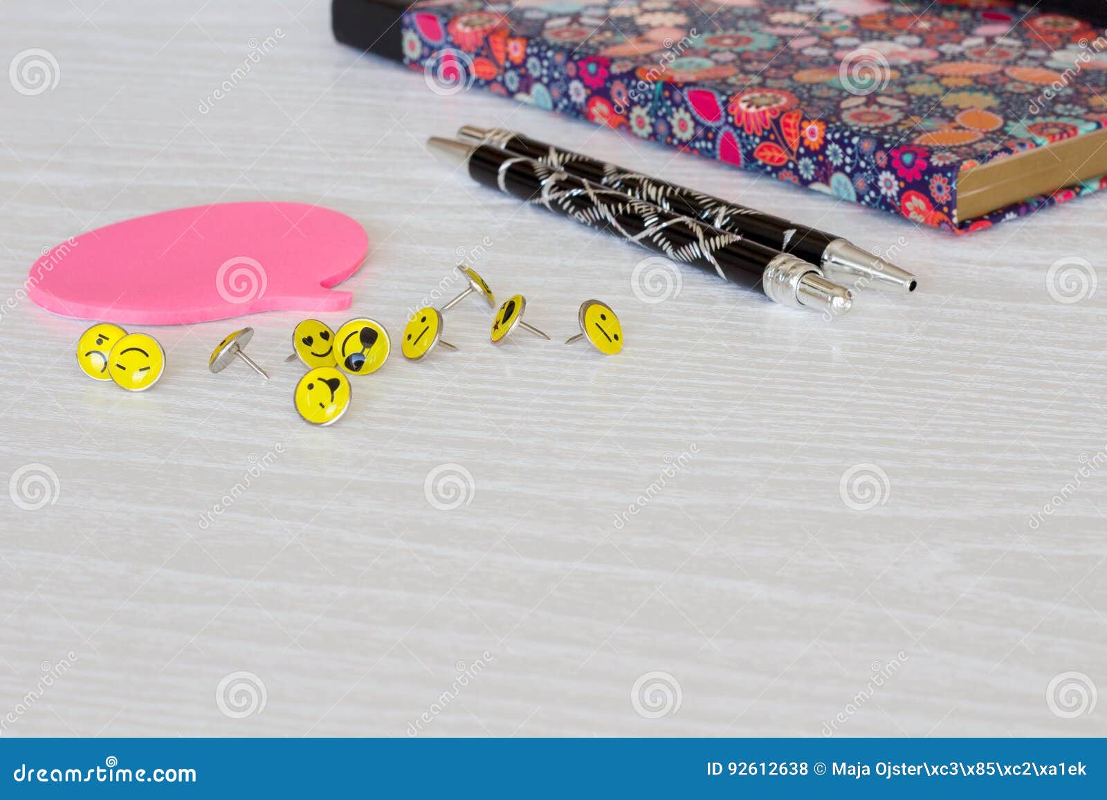 Retro Smiley Face Emoticon Push Pins Stock Photo - Image of accessories ...