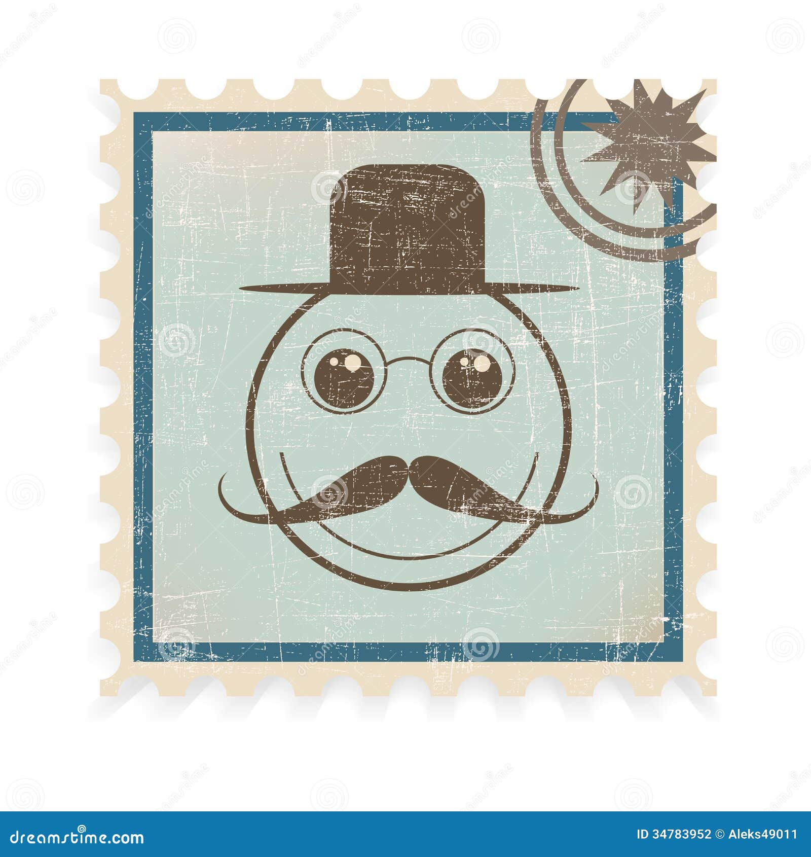 Retro smiley stock vector. Illustration of glasses, mustache - 34783952