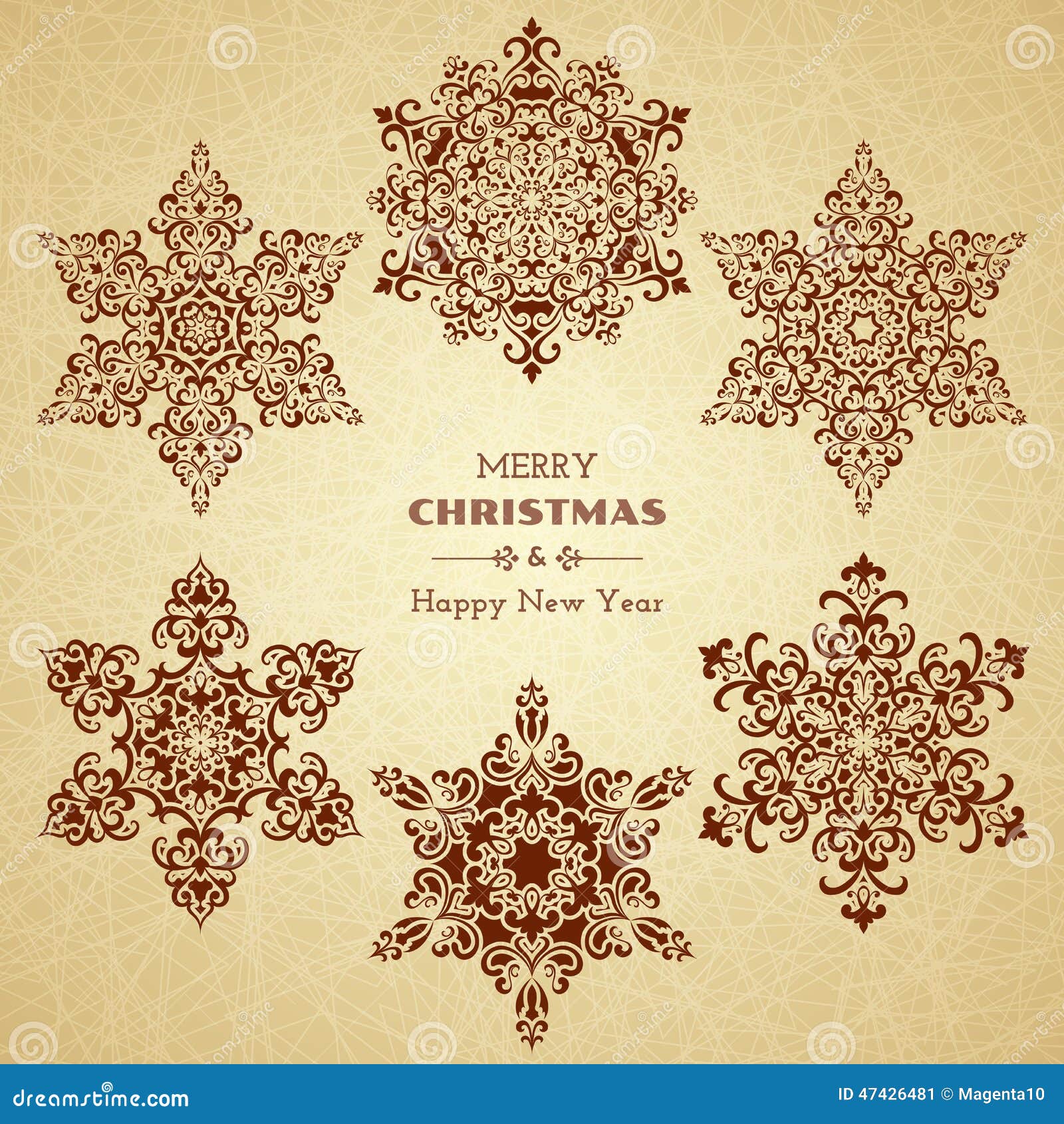 Retro snowflakes set stock illustration. Illustration of pattern - 47426481