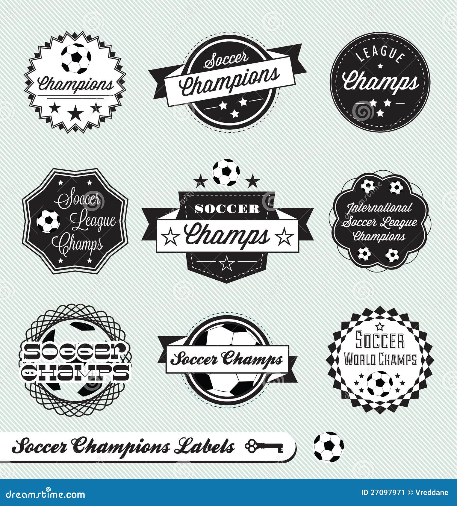 Retro Soccer League Labels and Stickers Stock Vector - Illustration of ...