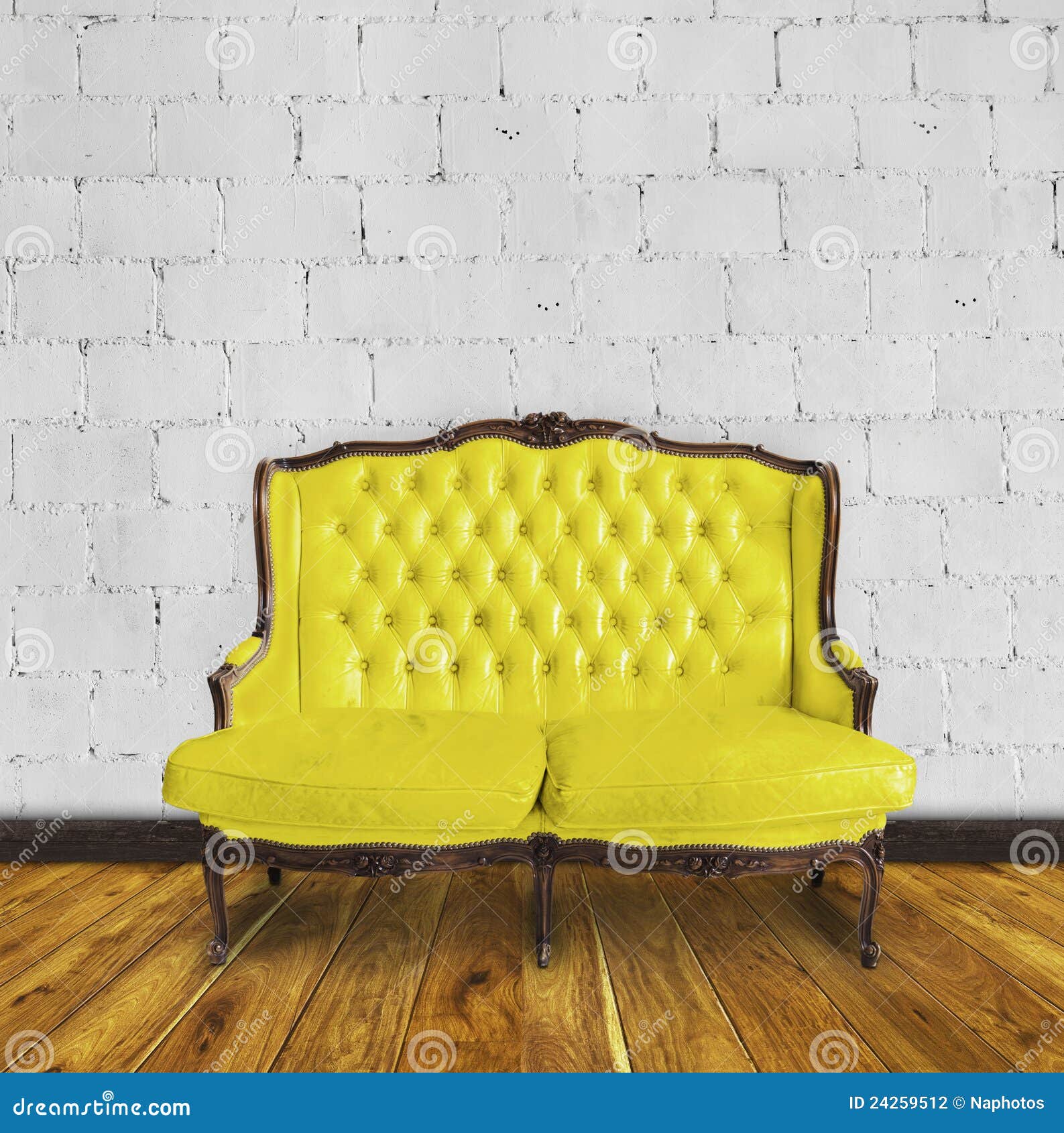 Retro Sofa in Colorful Room Stock Photo - Image of decoration, leather ...