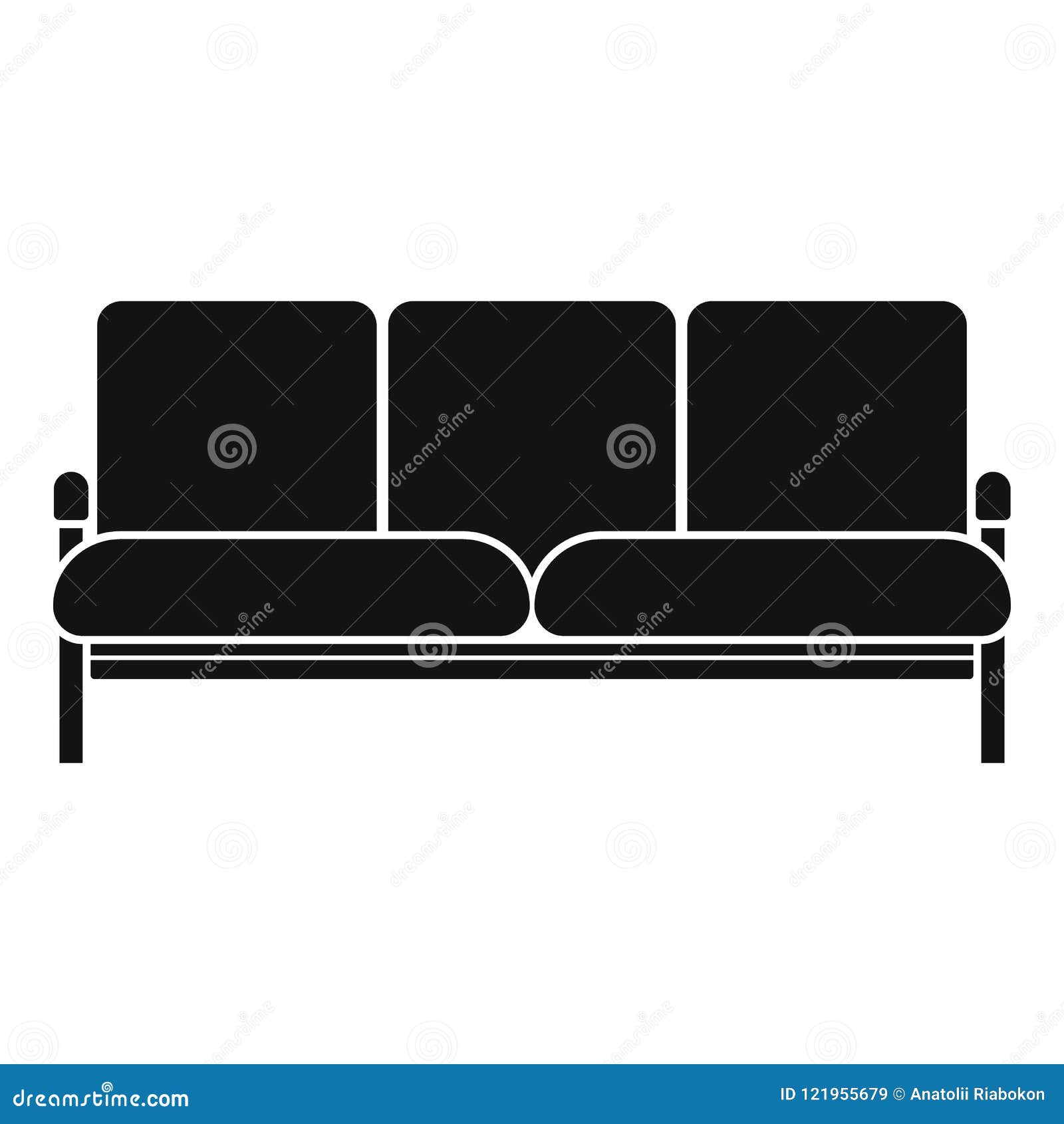 Retro Sofa Icon, Simple Style Stock Vector - Illustration of ...