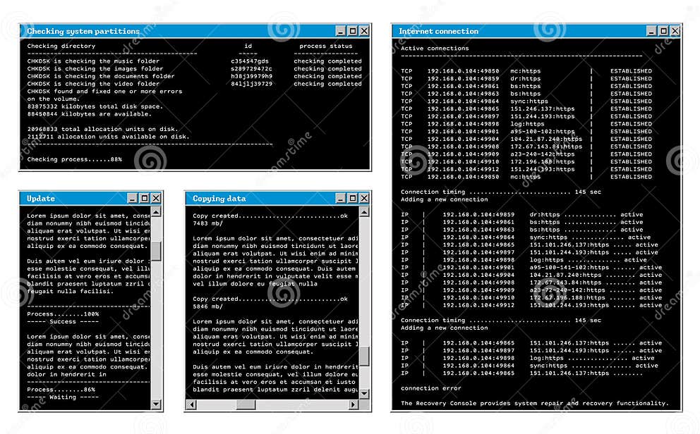 Retro Software Windows Interface, Browser Tabs Stock Vector ...