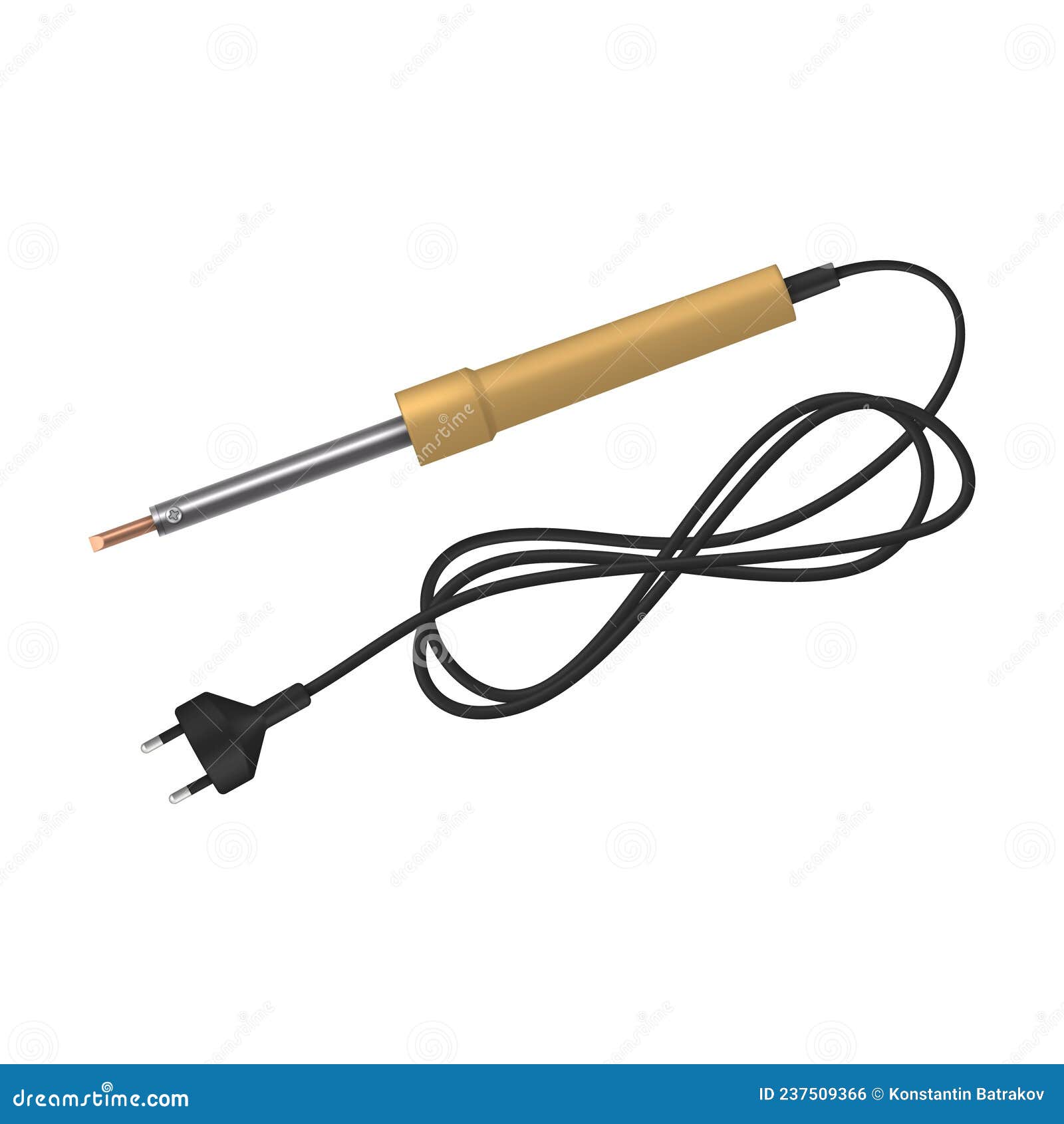 Retro Soldering Iron with Wire and Plug. Stock Vector - Illustration of ...