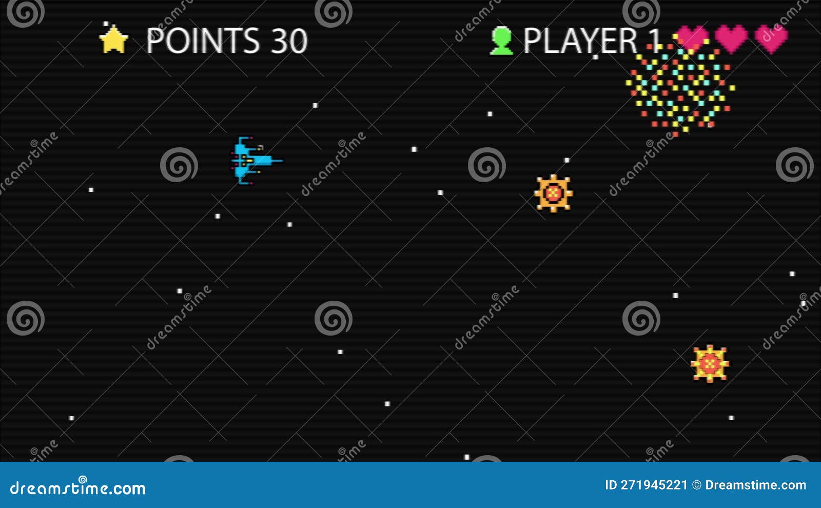 Retro Space Arcade. Video Game Animation Concept. 8-bit Retro Video ...