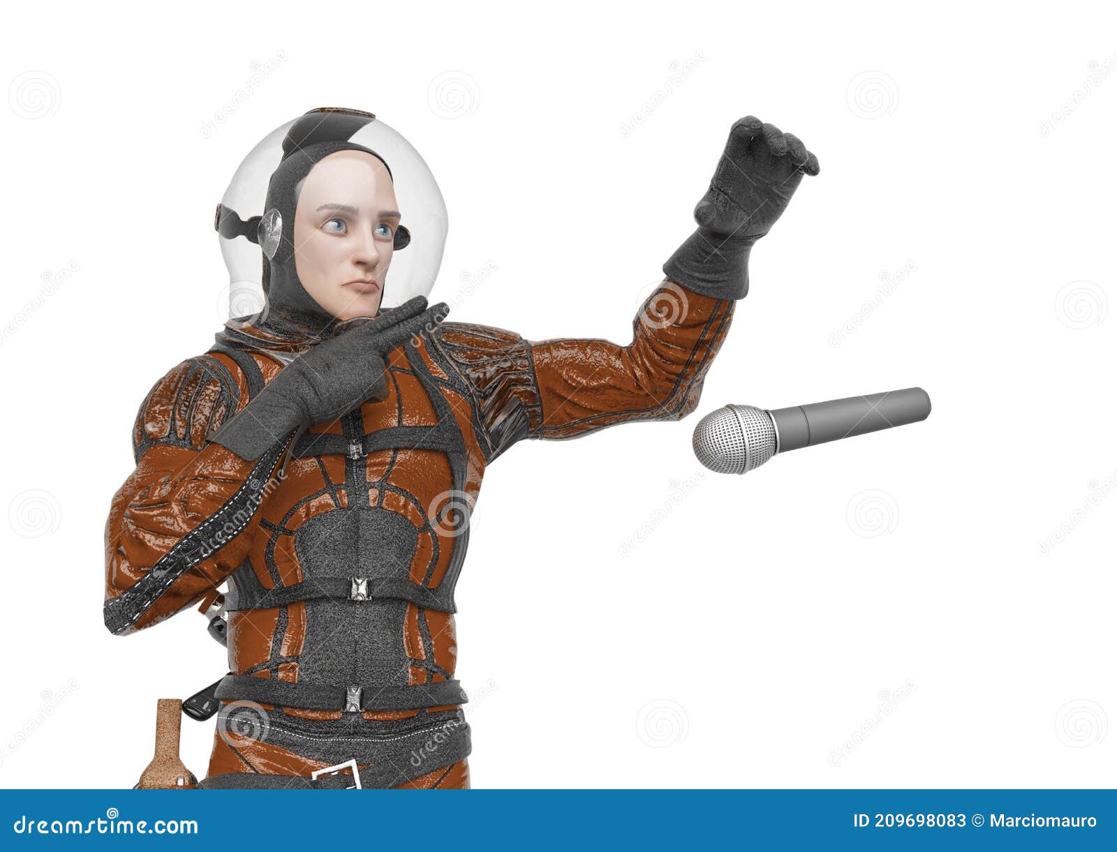 Retro Space Astronaut is Doing a Mic Drop Meme Pose Stock Illustration ...