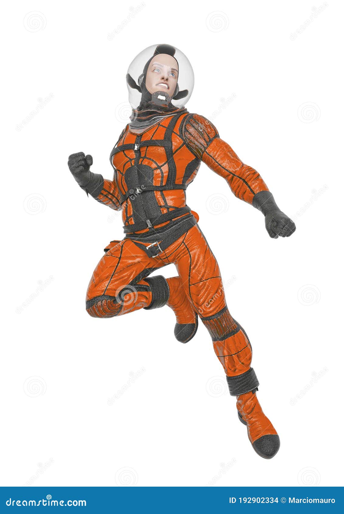 Retro Space Astronaut is Doing a Powerful Comic Pose Stock Illustration ...