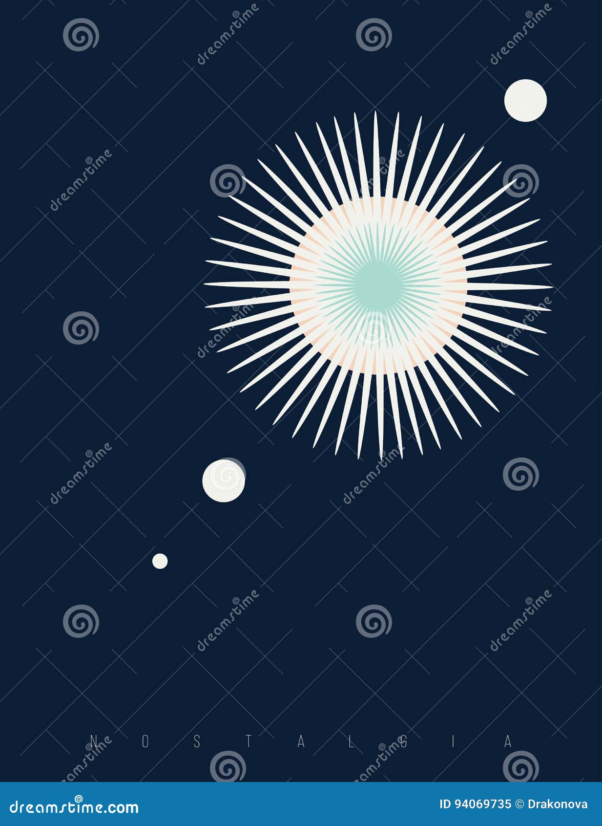 Retro space illustration stock vector. Illustration of rays - 94069735