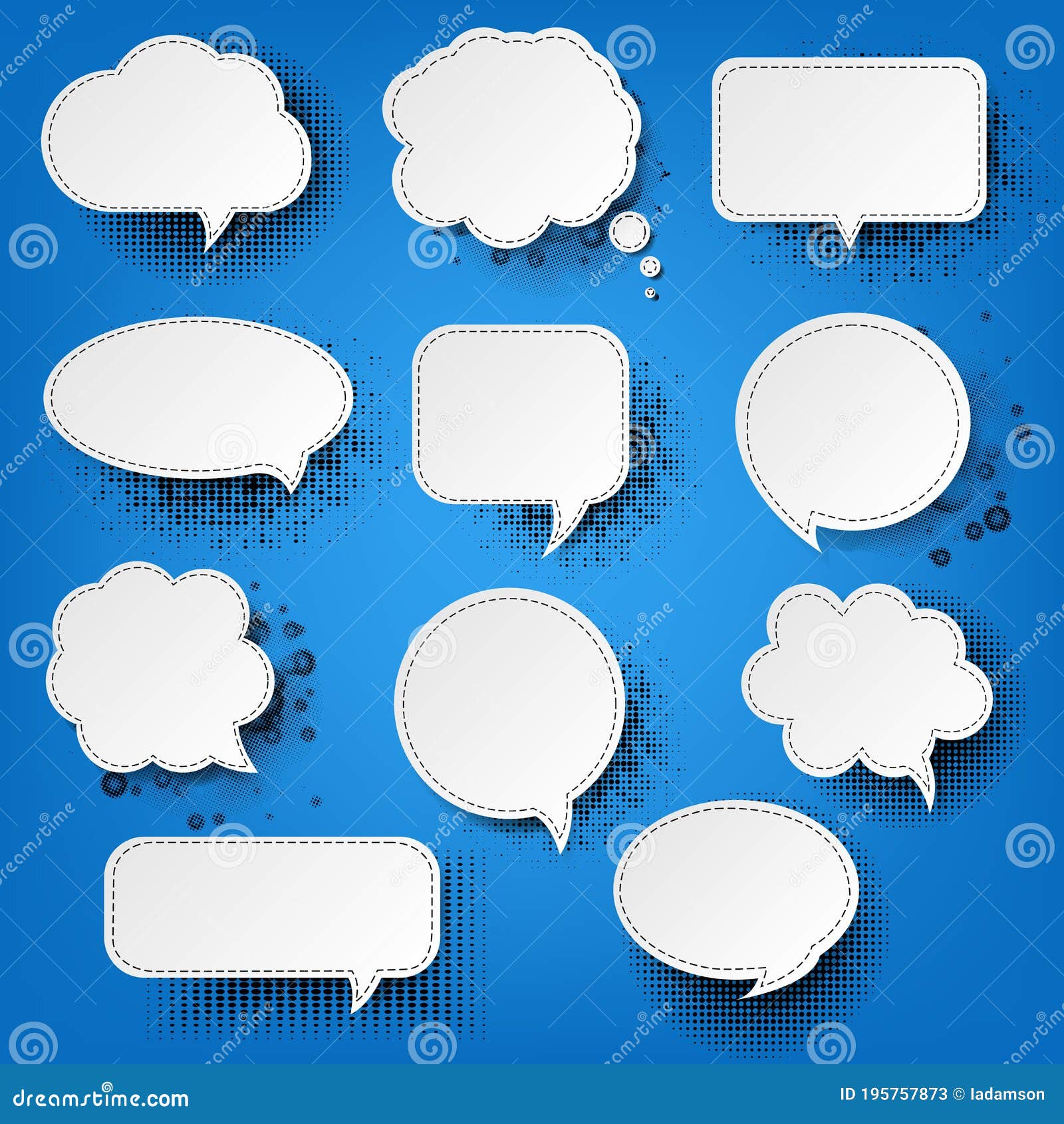 Retro Speech Bubble with Blue Background Stock Vector - Illustration of ...