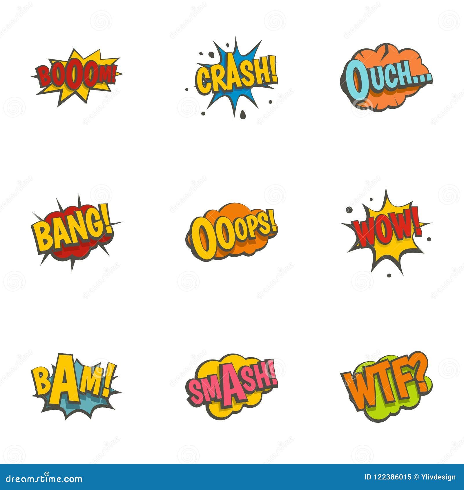 Retro Speech Bubble Icons Set, Flat Style Stock Vector - Illustration ...