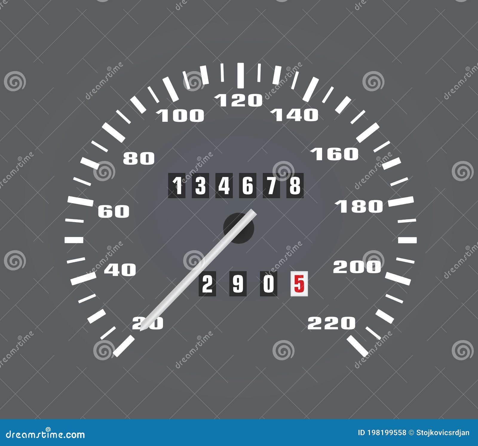 Retro speed meter stock vector. Illustration of number - 198199558