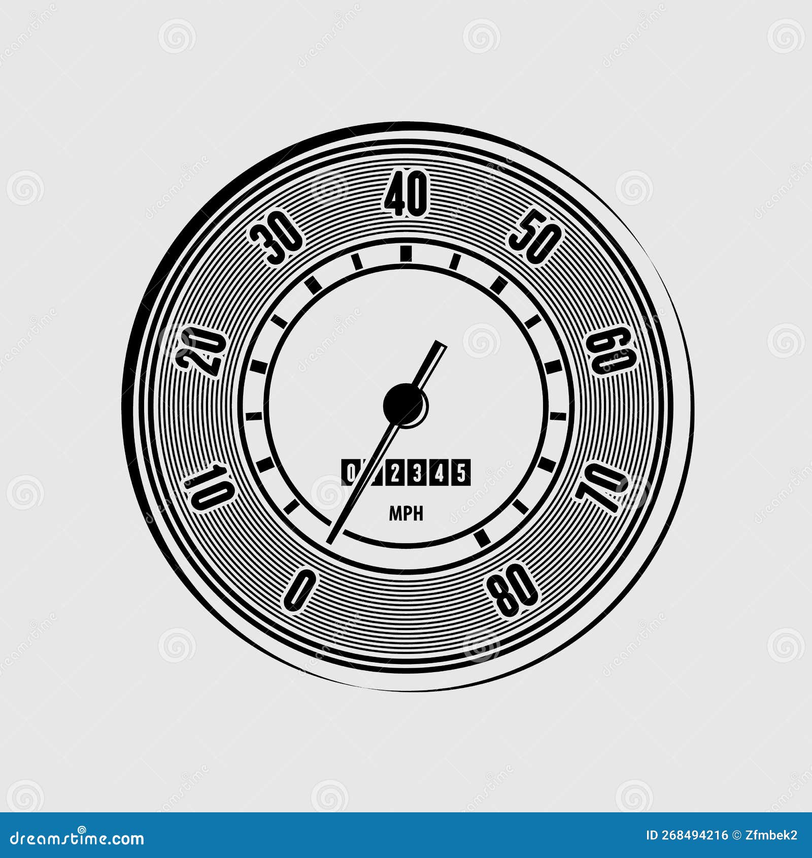 Retro Speedometer Gauge Isolated On White. Vector | CartoonDealer.com ...