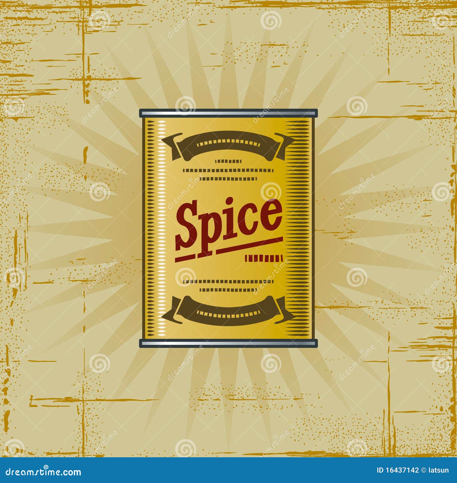 Retro Spice Can stock vector. Illustration of canned - 16437142