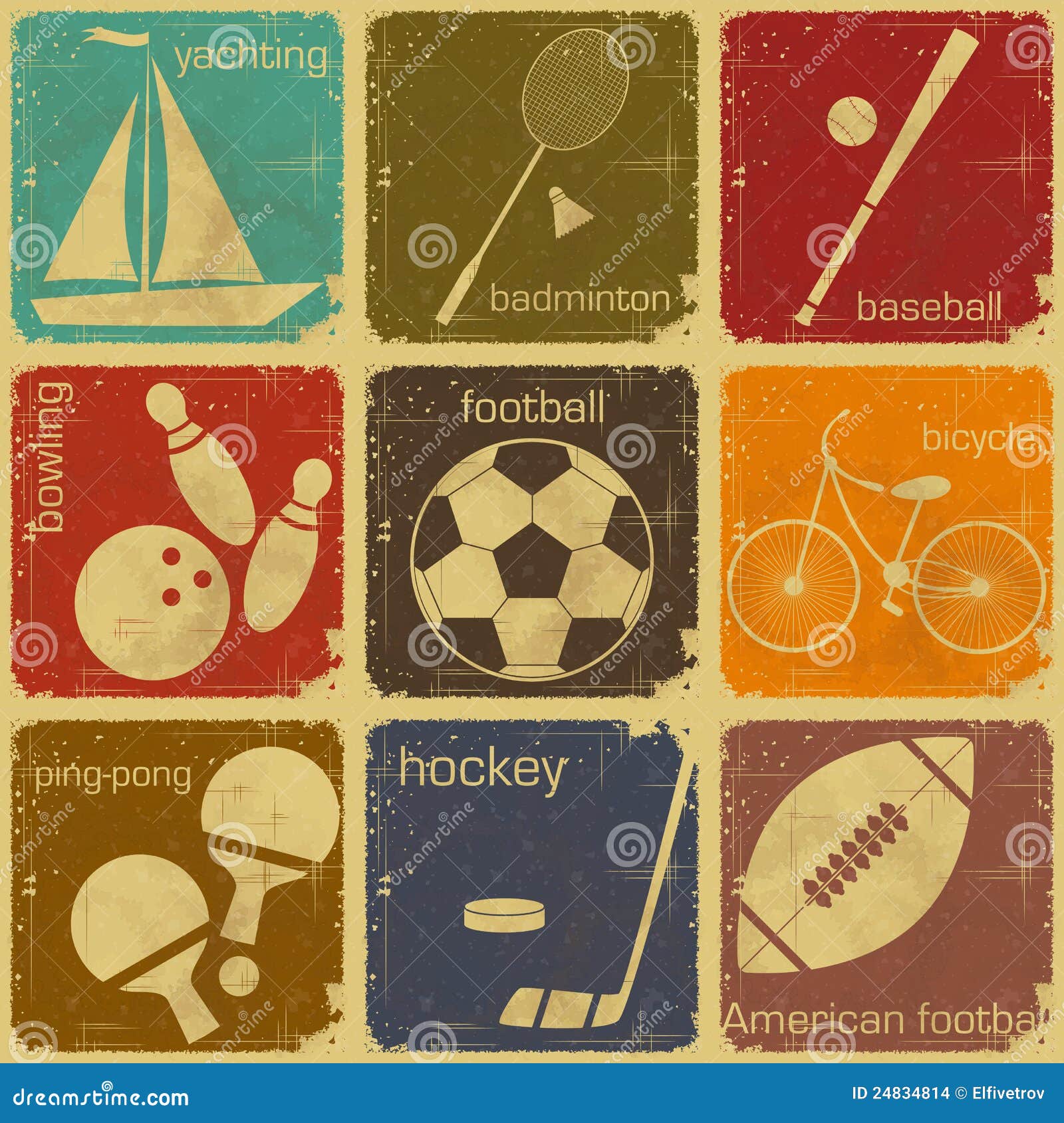 Retro sport labels stock vector. Illustration of football - 24834814