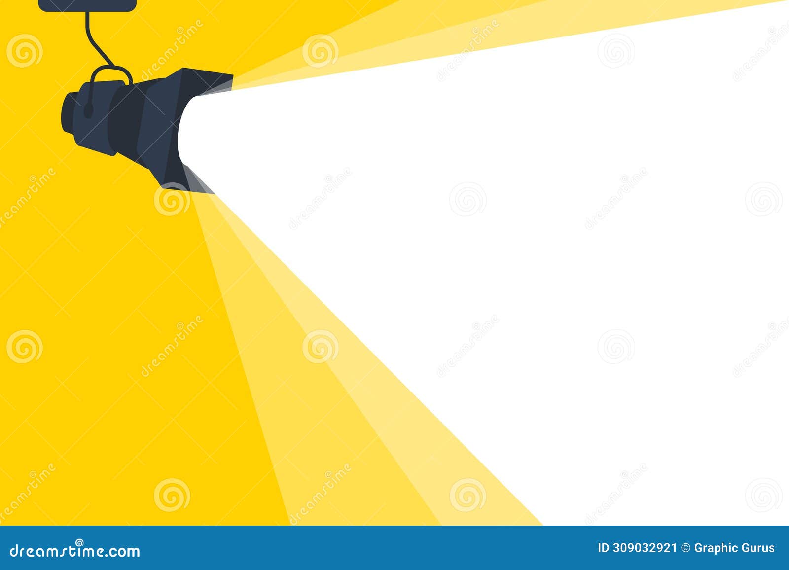 Retro Spotlight is Glowing on Wall. Vector Illustration Stock Vector ...
