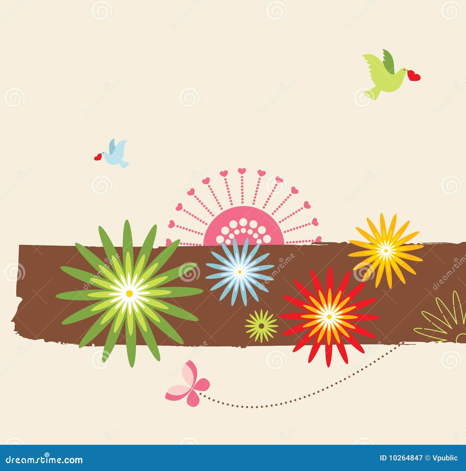 Retro Spring Design Cartoon Vector | CartoonDealer.com #10264847