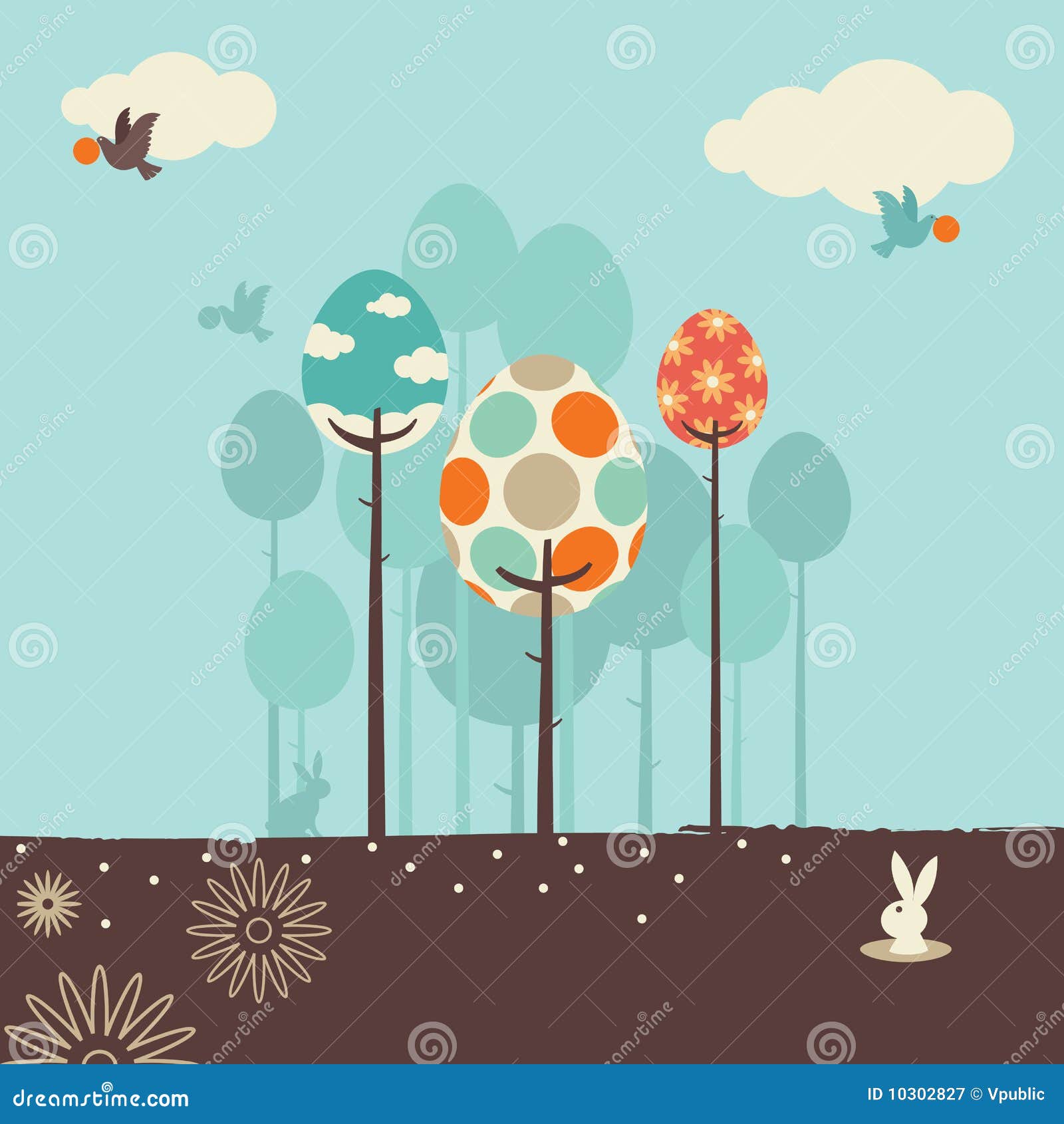 Retro Spring Design stock vector. Illustration of design - 10302827