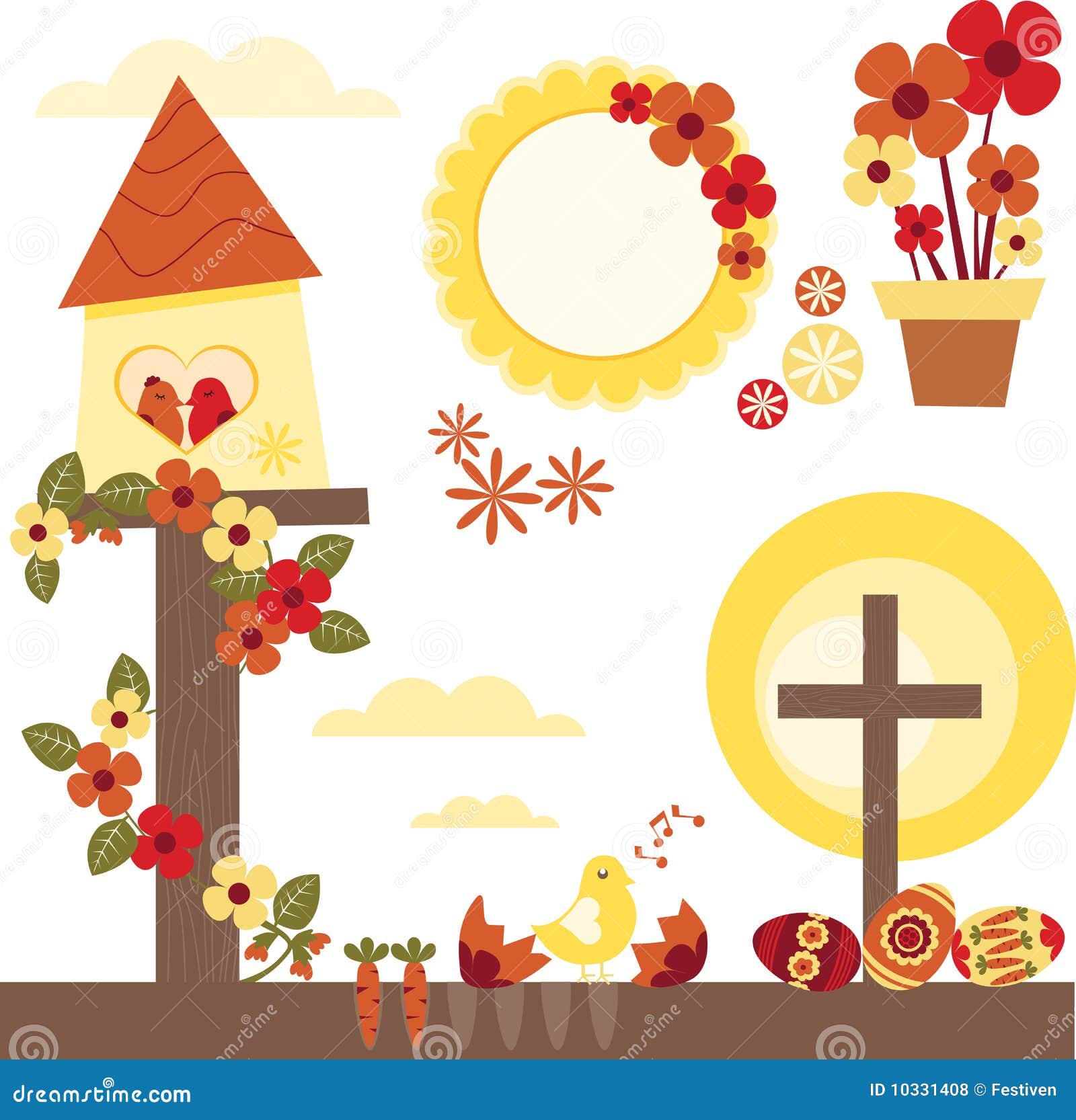 Retro Spring Design Cartoon Vector | CartoonDealer.com #10264847