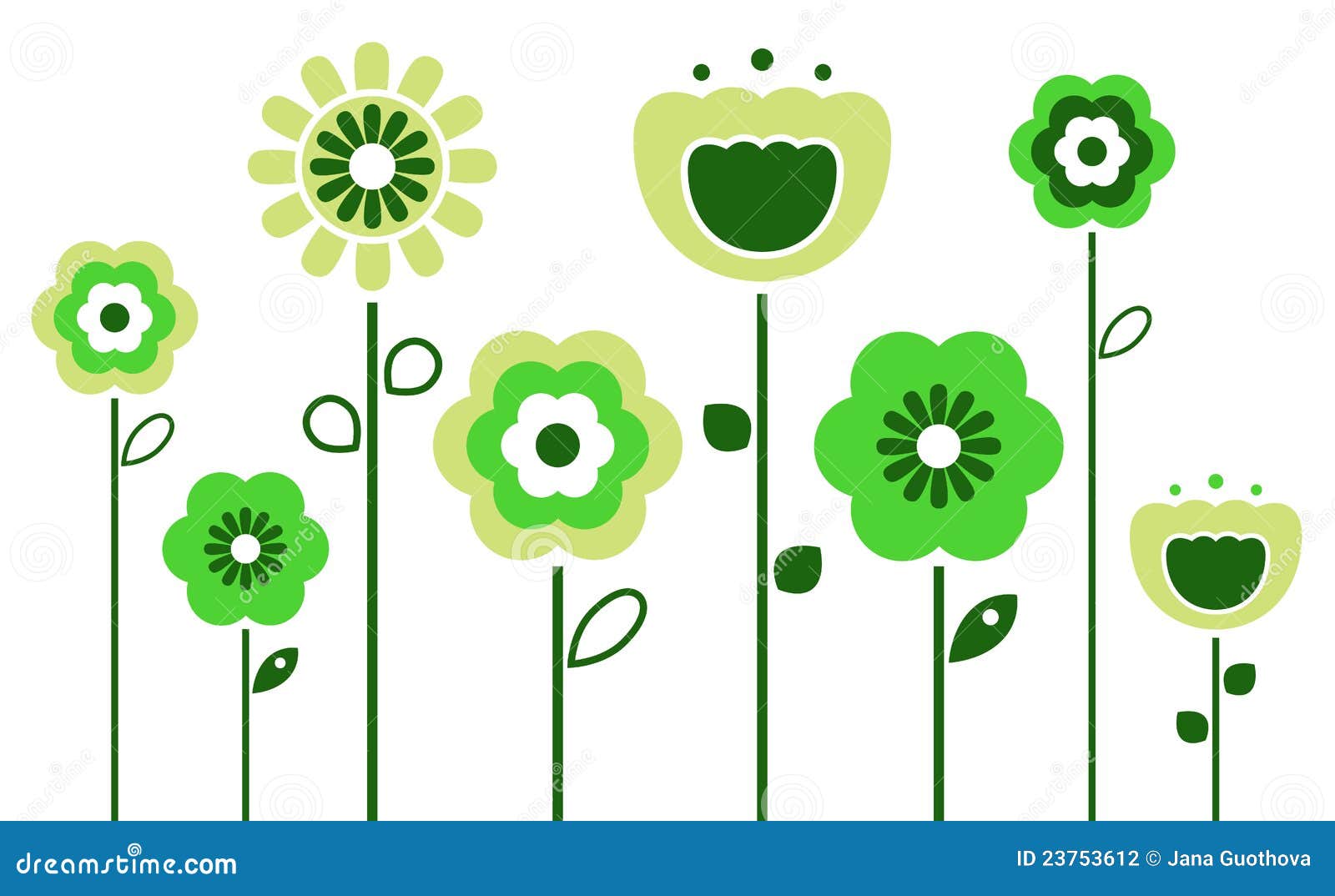 Retro spring flowers stock vector. Illustration of colorful - 23753612