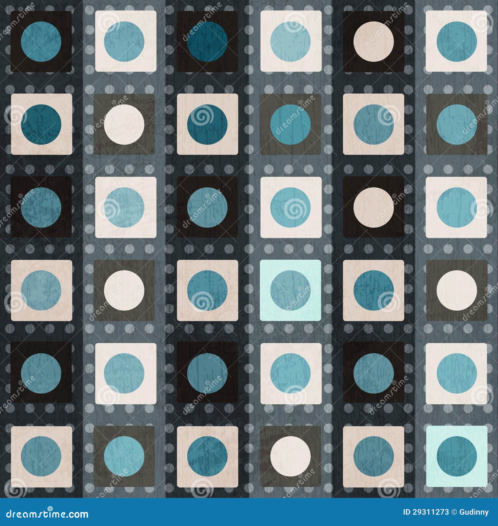 Retro Square Seamless Pattern Stock Vector - Illustration of geometric ...