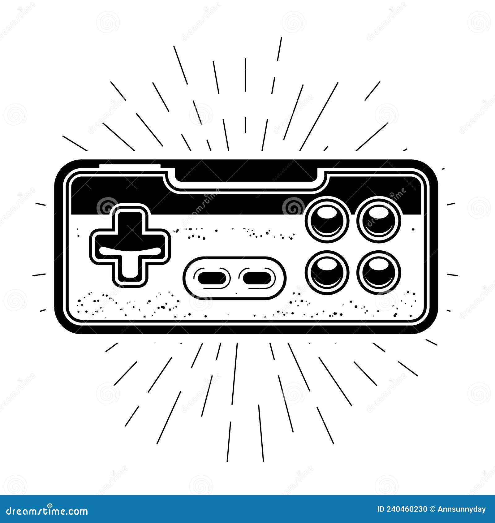 Retro Square Two-hand Game Controller, Old Console Gamepad Stock Vector ...
