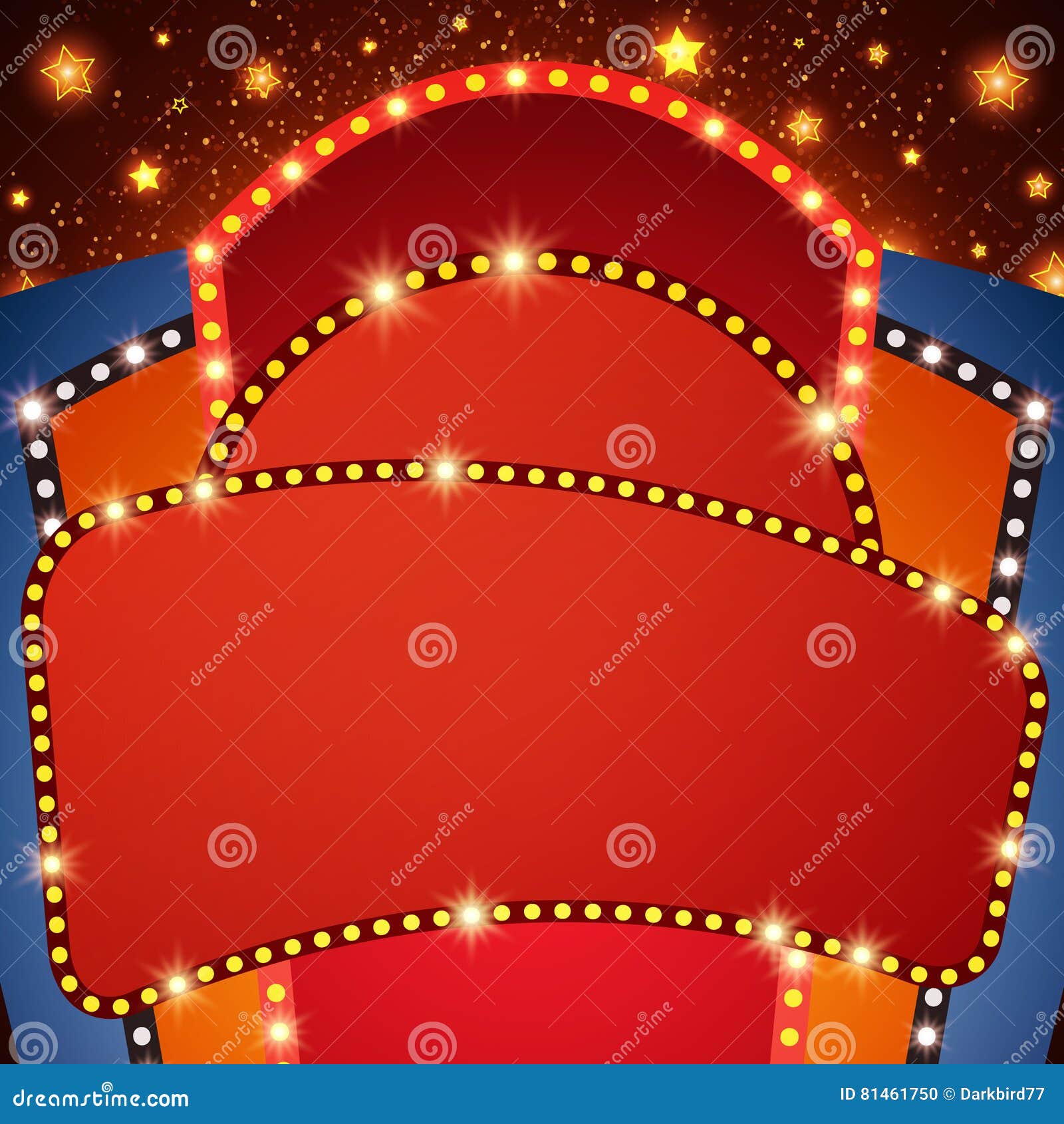 Retro Stage Shining Banner Background Stock Illustration - Illustration ...