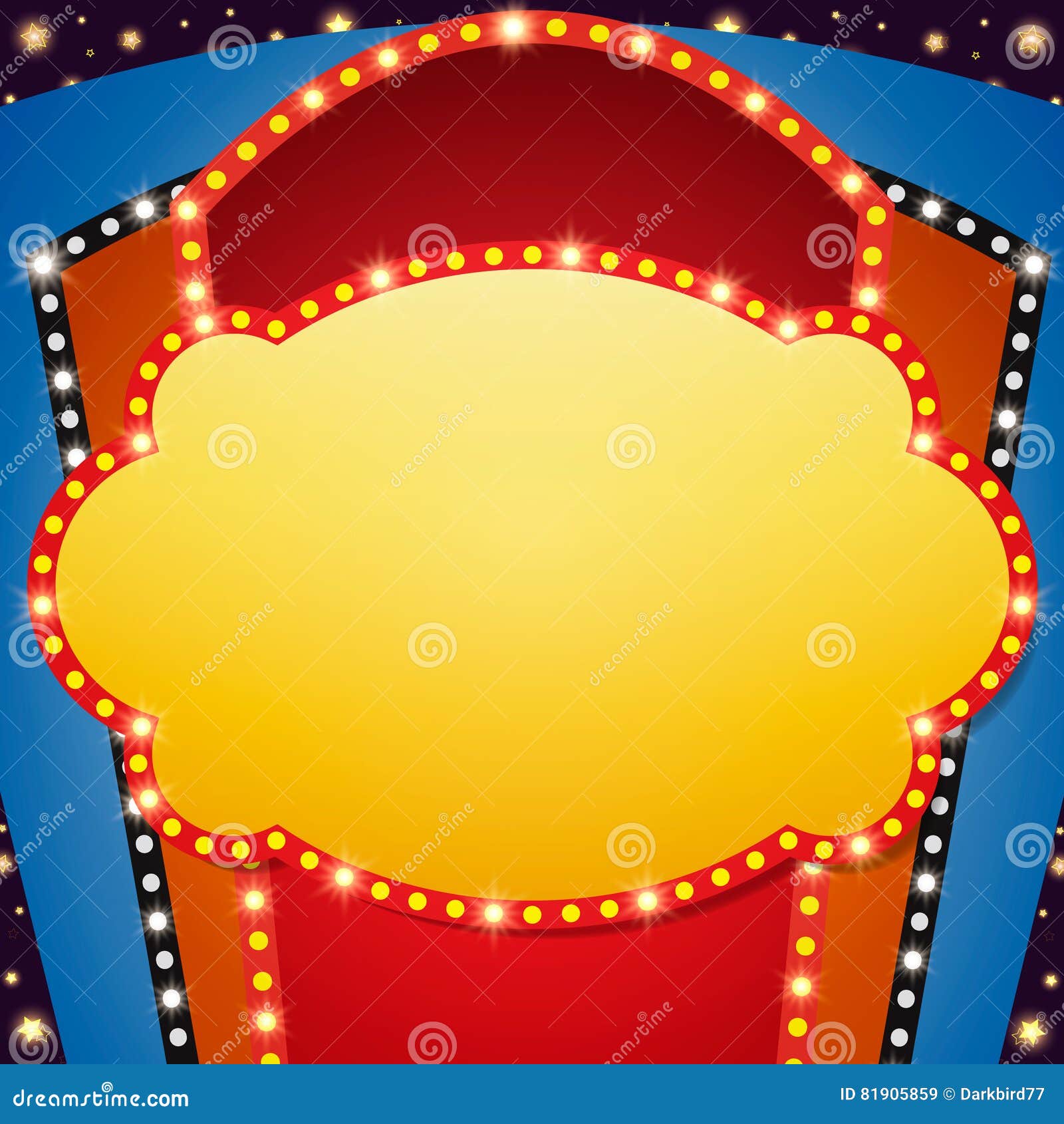 Retro Stage Shining Banner Background Stock Illustration - Illustration ...