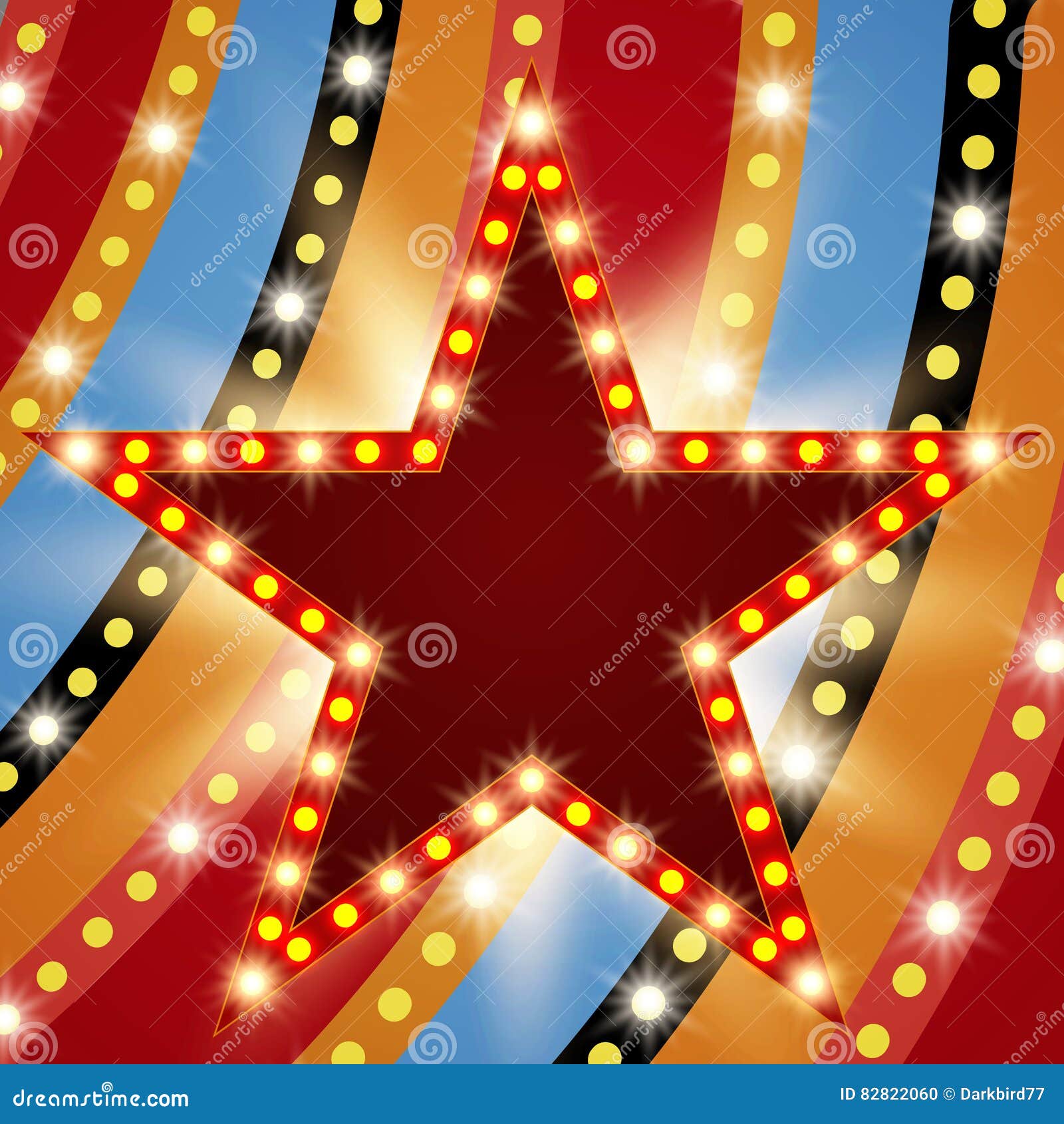Retro Stage Shining Star Banner Background Stock Illustration ...