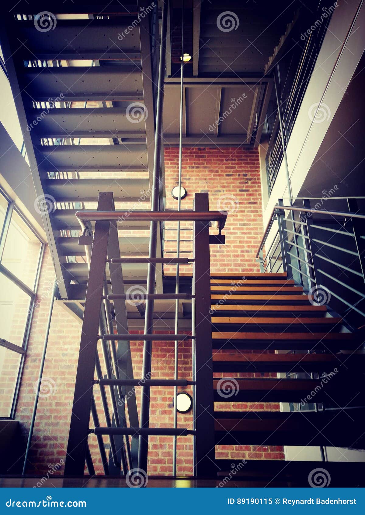 Retro Staircase stock image. Image of steel, modern, architecture ...