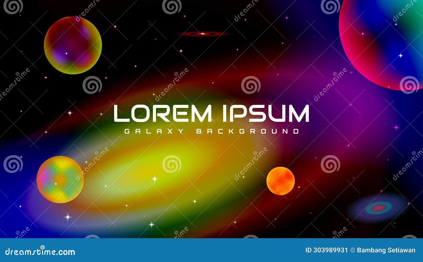 Retro Starry Planetary Landscape with Galaxy Background Stock ...