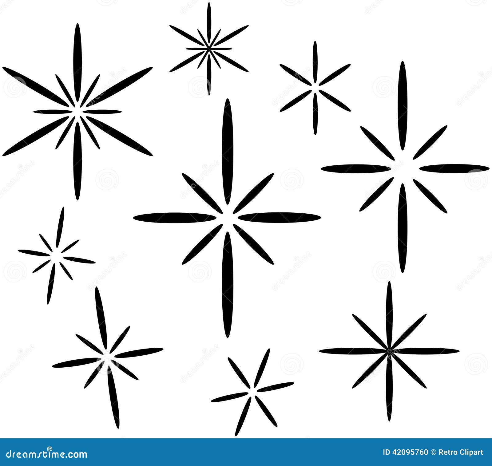 Retro Stars 3 stock vector. Illustration of clipart, advertising - 42095760