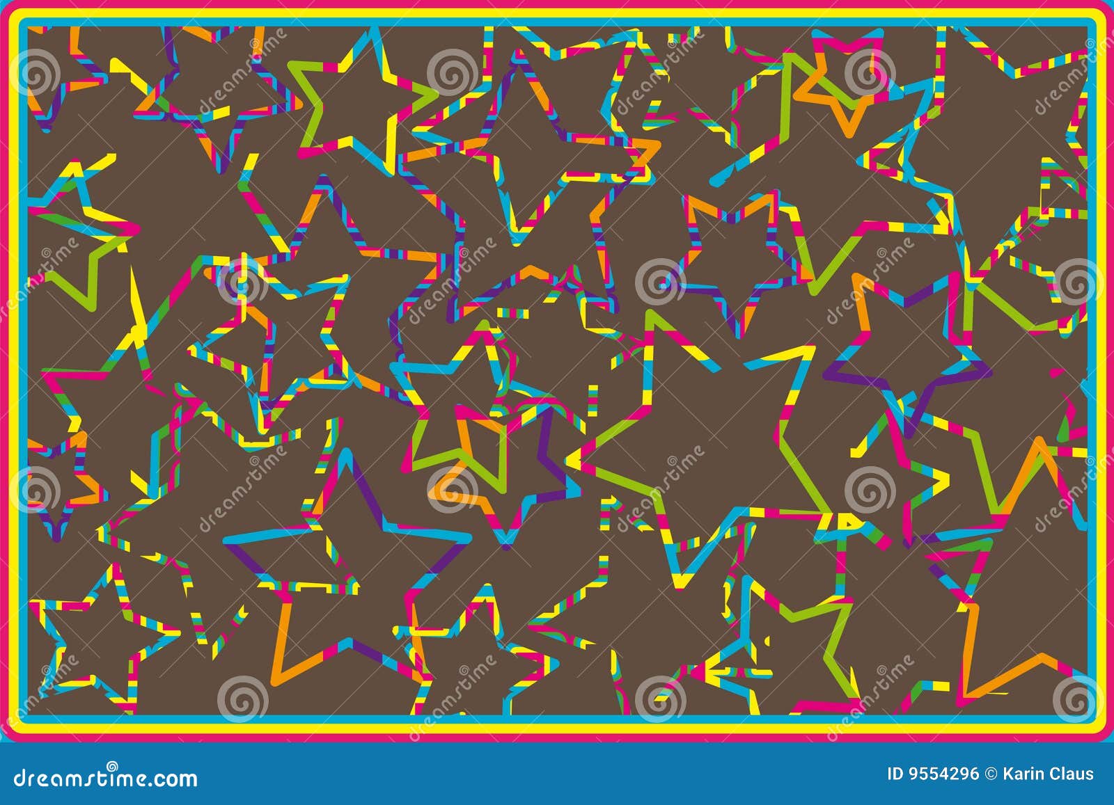 Retro Stars Banner On Green Background Vector Illustration ...