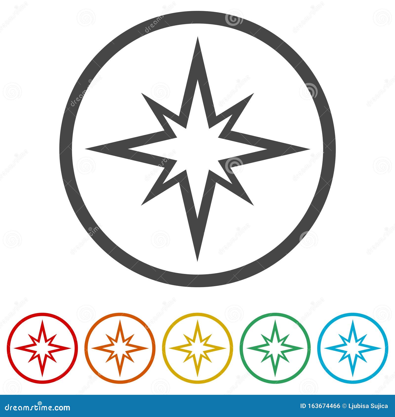Retro Stars icons set stock vector. Illustration of flare - 163674466