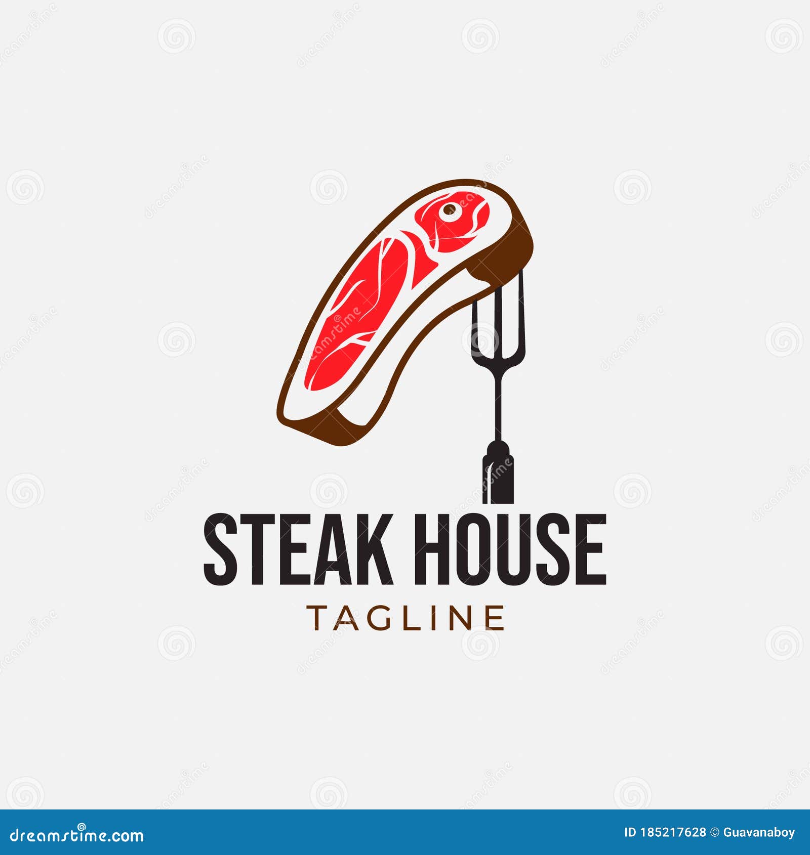 Retro Steak Logo Design Template Stock Vector - Illustration of ...