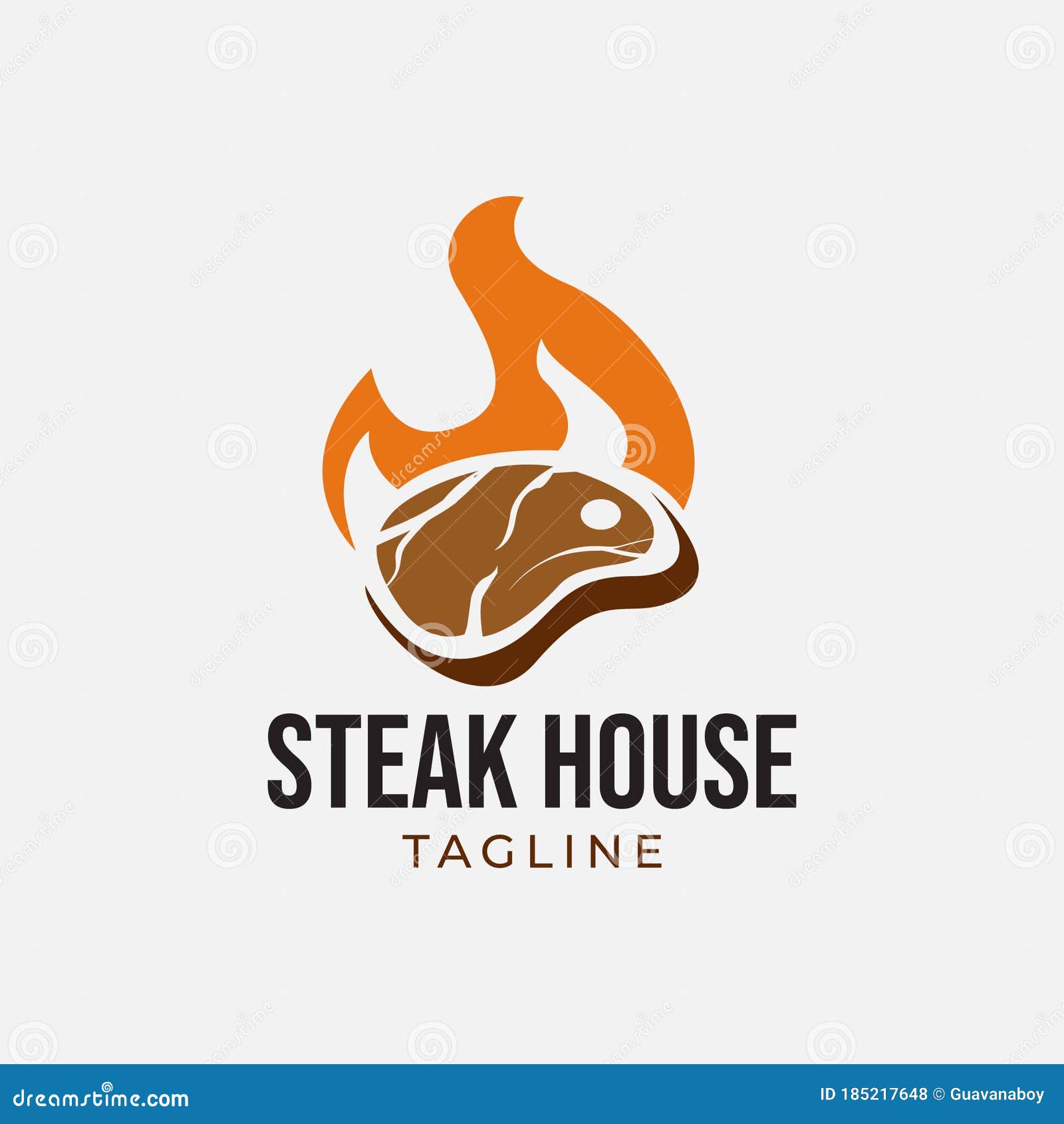 Retro Steak Logo Design Template Stock Vector - Illustration of beef ...