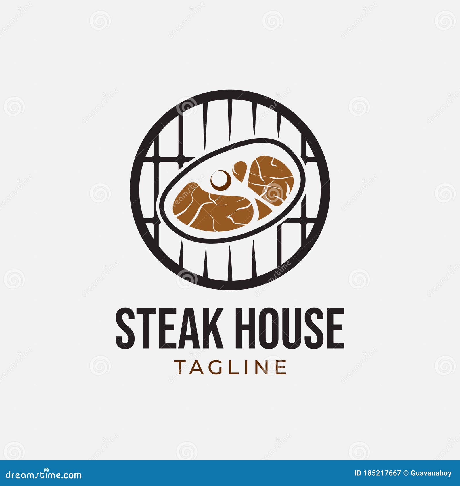 Retro Steak Logo Design Template Stock Vector - Illustration of ...