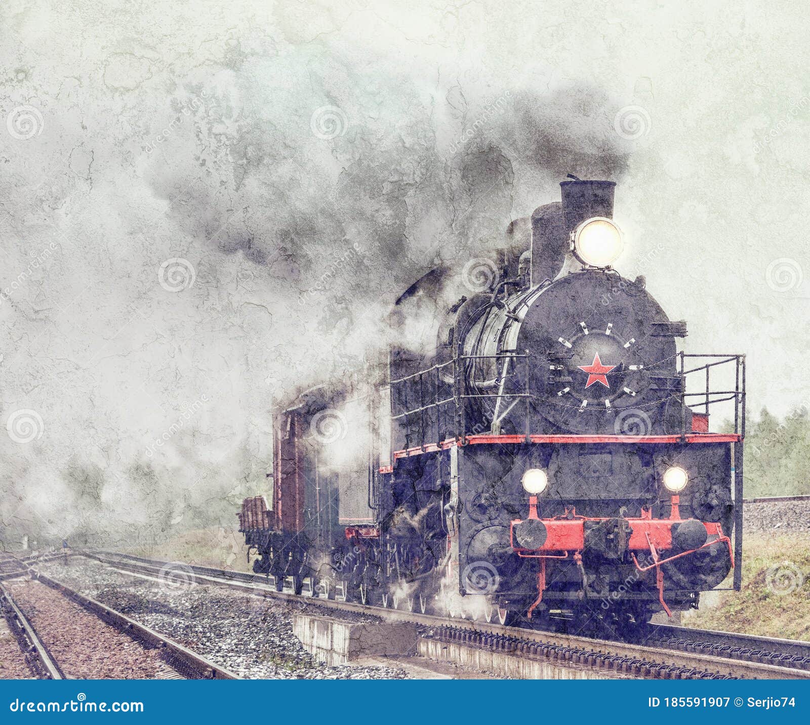 Retro steam freight train stock image. Image of museum - 185591907