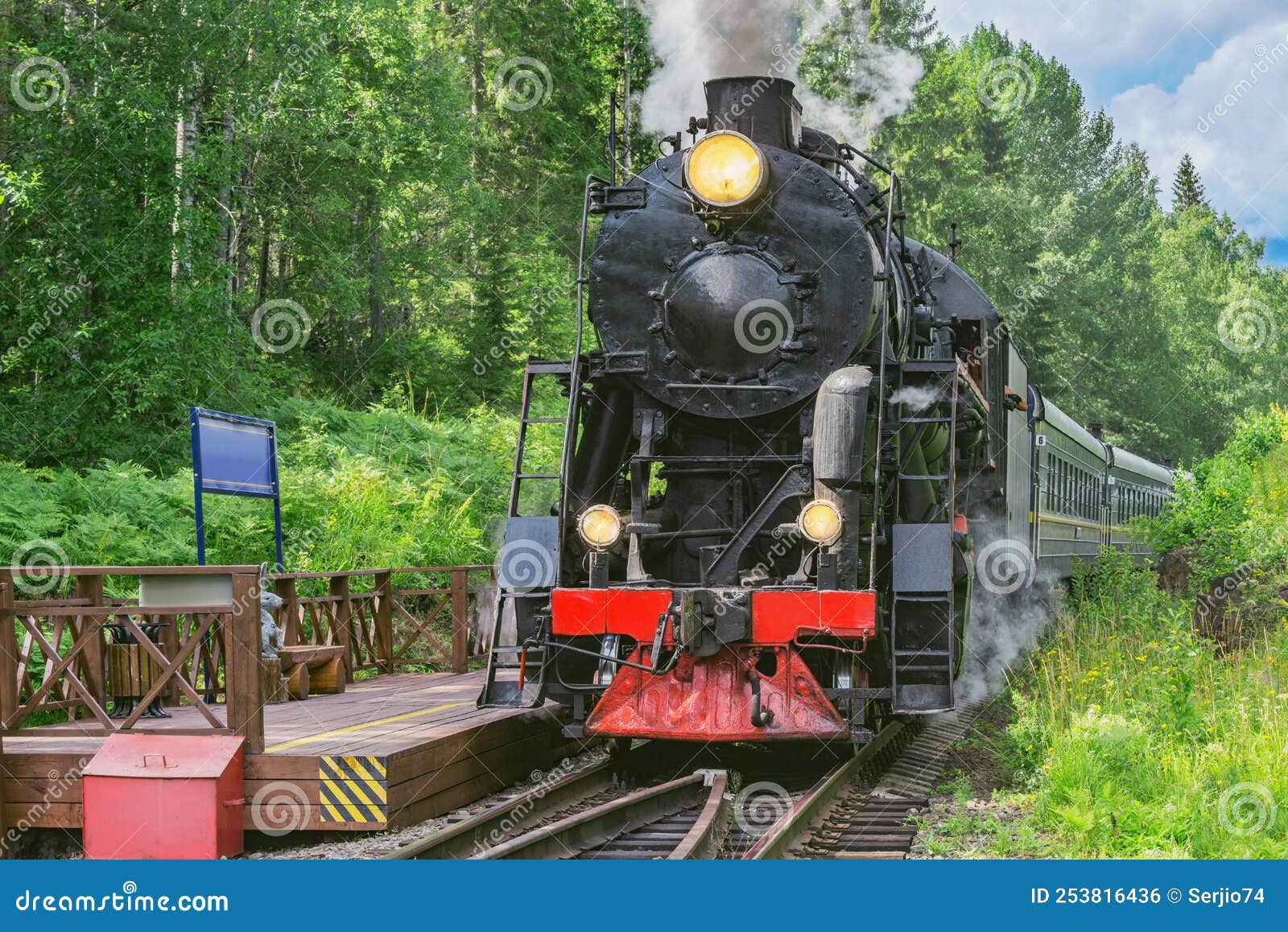 Retro Steam Train Approaches Stock Photo - Image of journey, retro ...