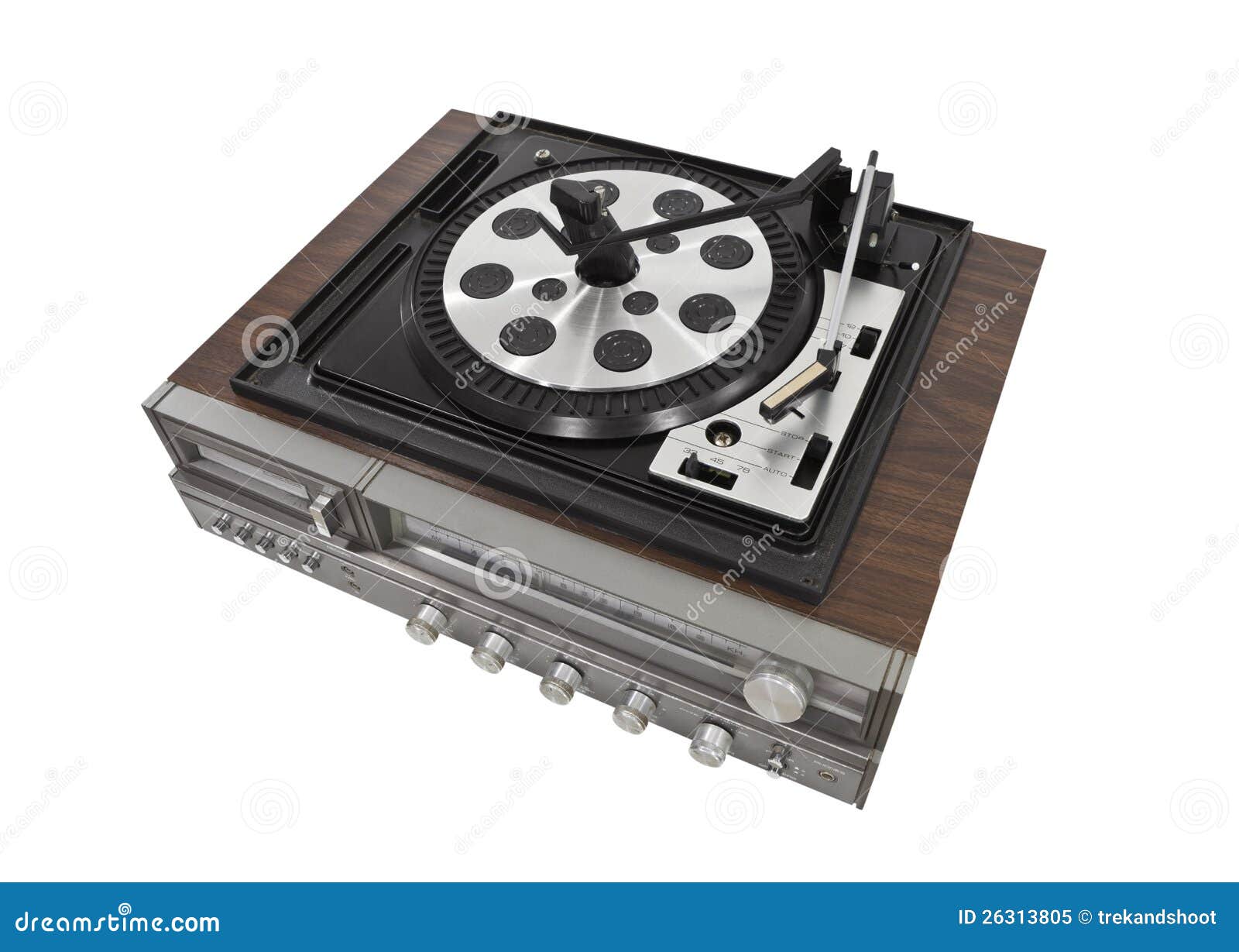 Retro Stereo Turn Table Isolated Stock Image - Image of track, antique ...
