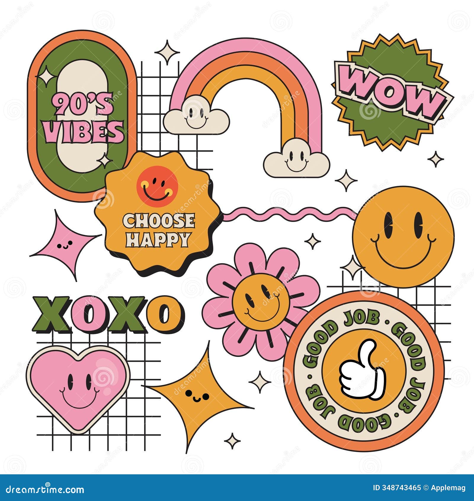 Funny 00s Sticker Of Love Lettering. Hand Drawn Cartoon Y2k ...