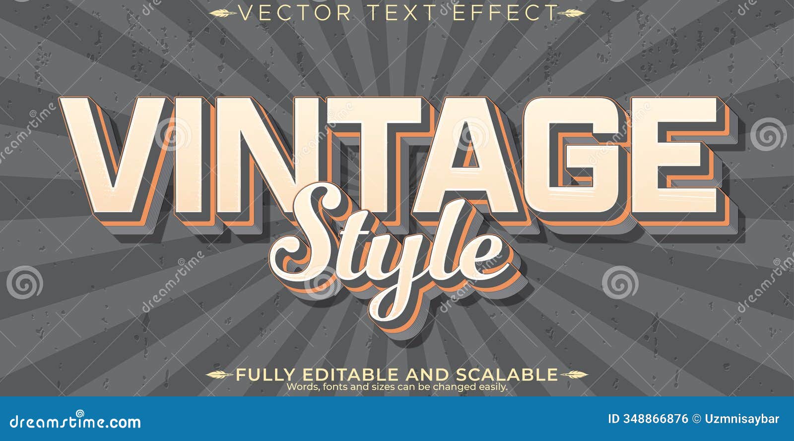 Retro Sticker Text Effect, Editable 70s and 80s Text Style Stock Vector ...